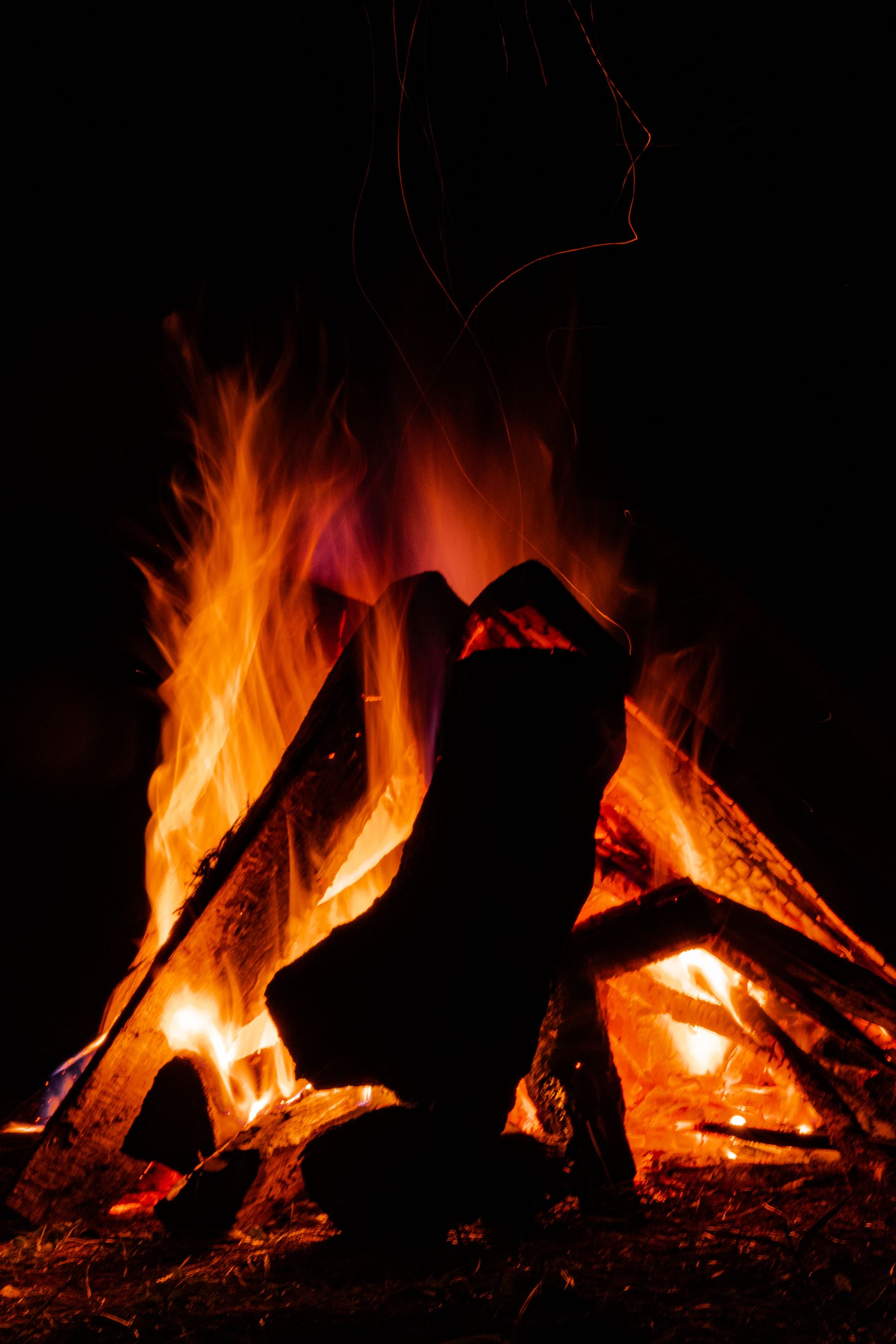 Fire Burning at Night · Free Stock Photo