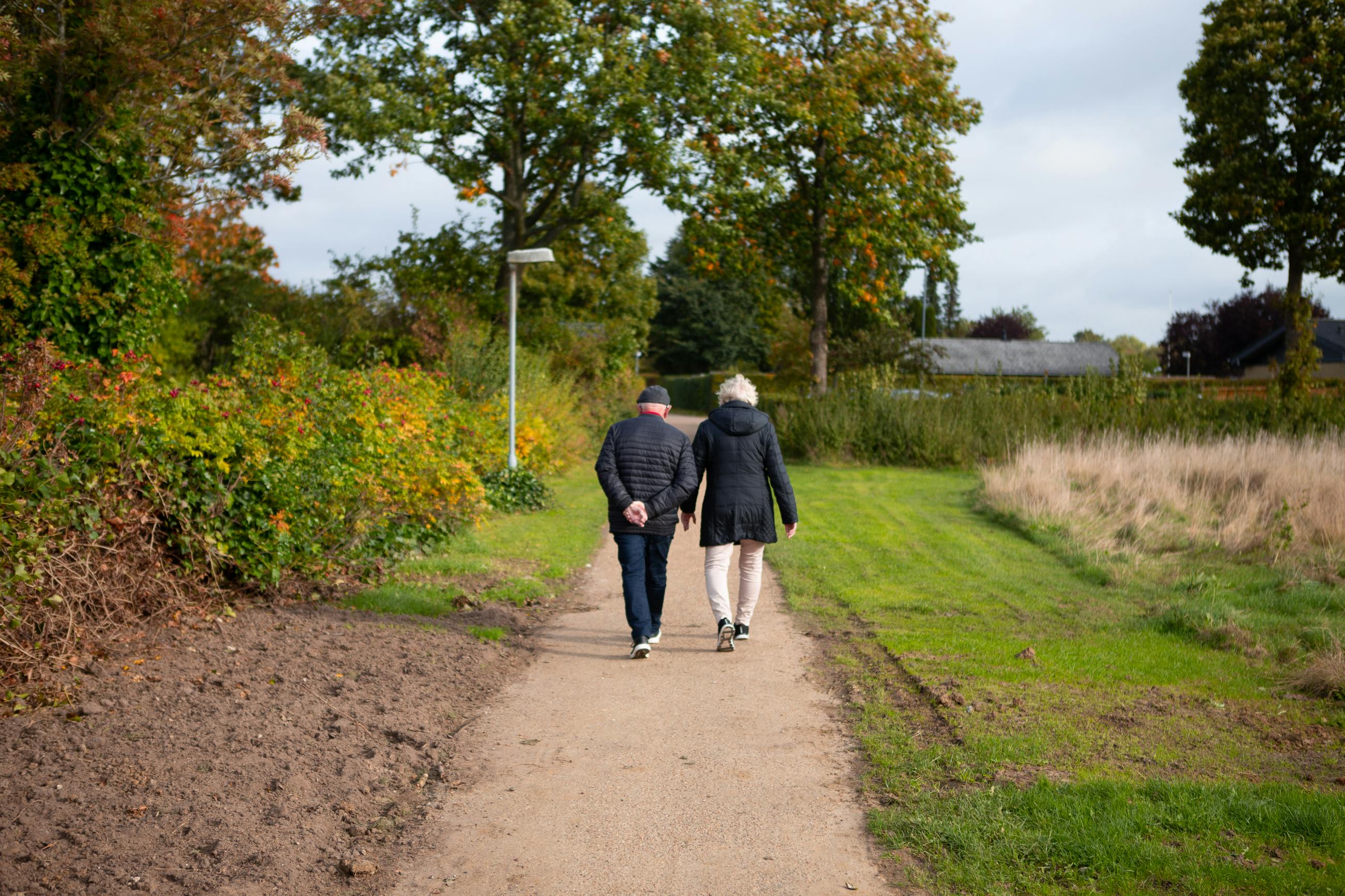 Back View of People Walking in a Farm Road · Free Stock Photo