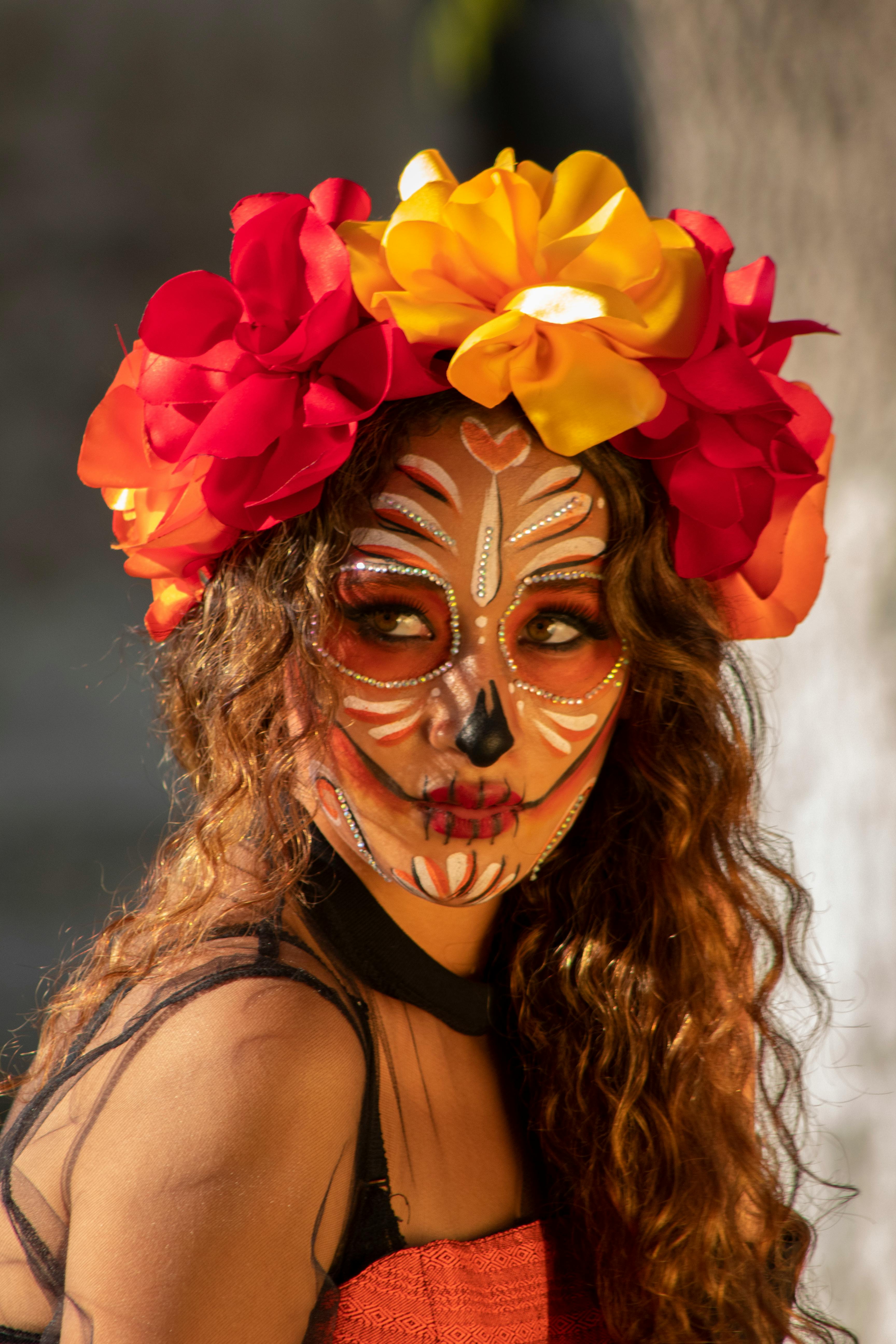 Brunette Woman as Personification of Catrina · Free Stock Photo