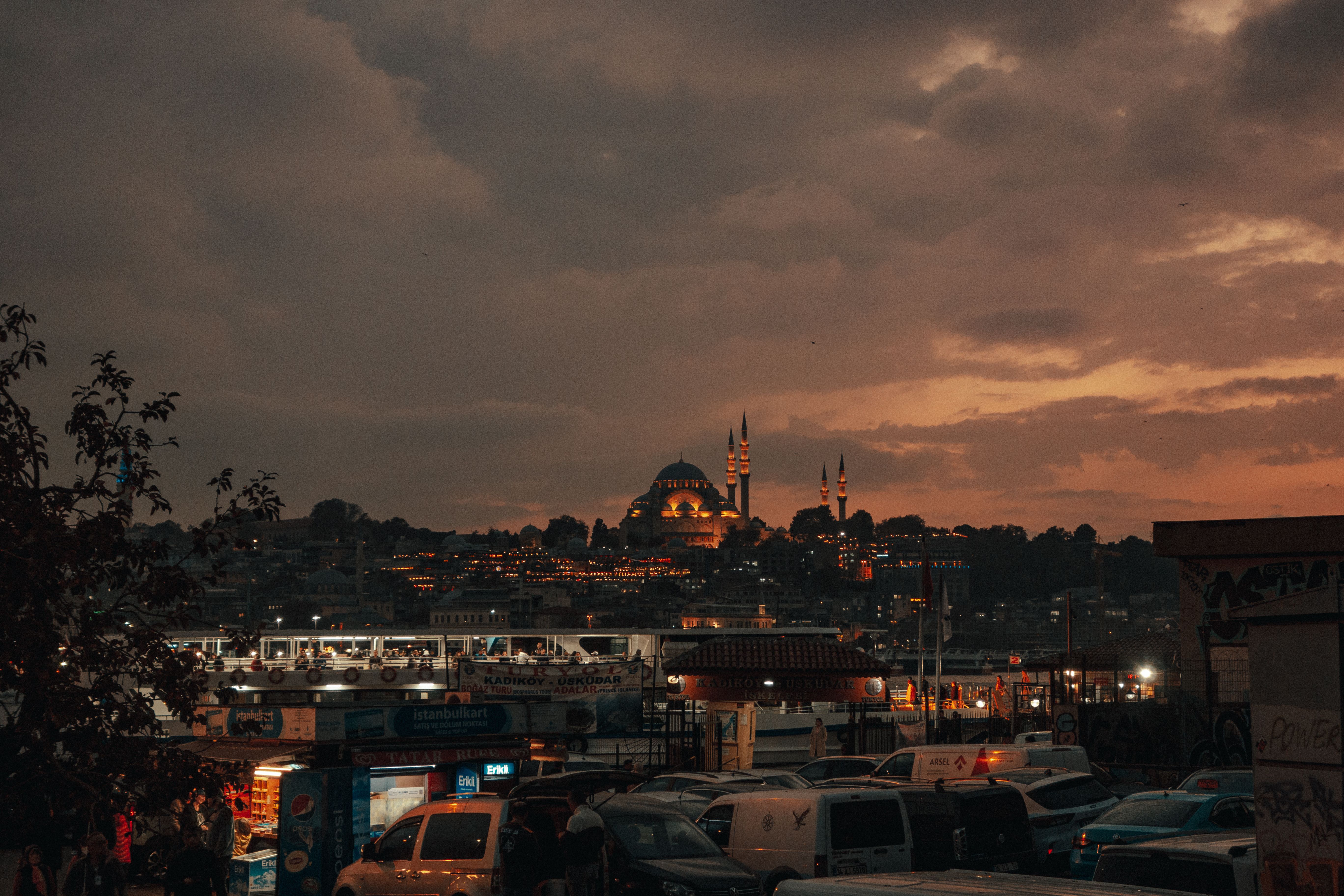 Cars on Bridge in Istanbul in Evening · Free Stock Photo