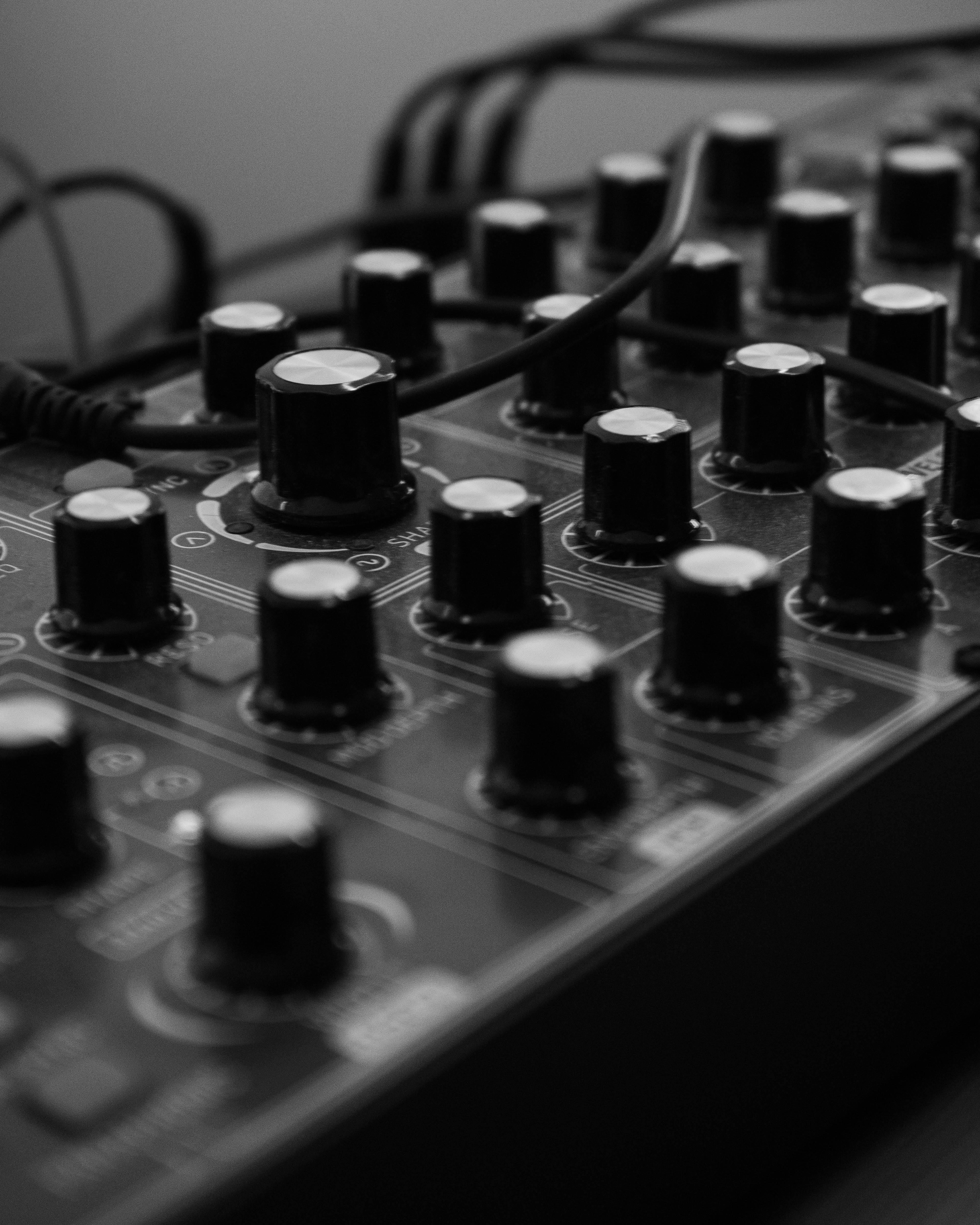 Grayscale Photo of Audio Mixer · Free Stock Photo