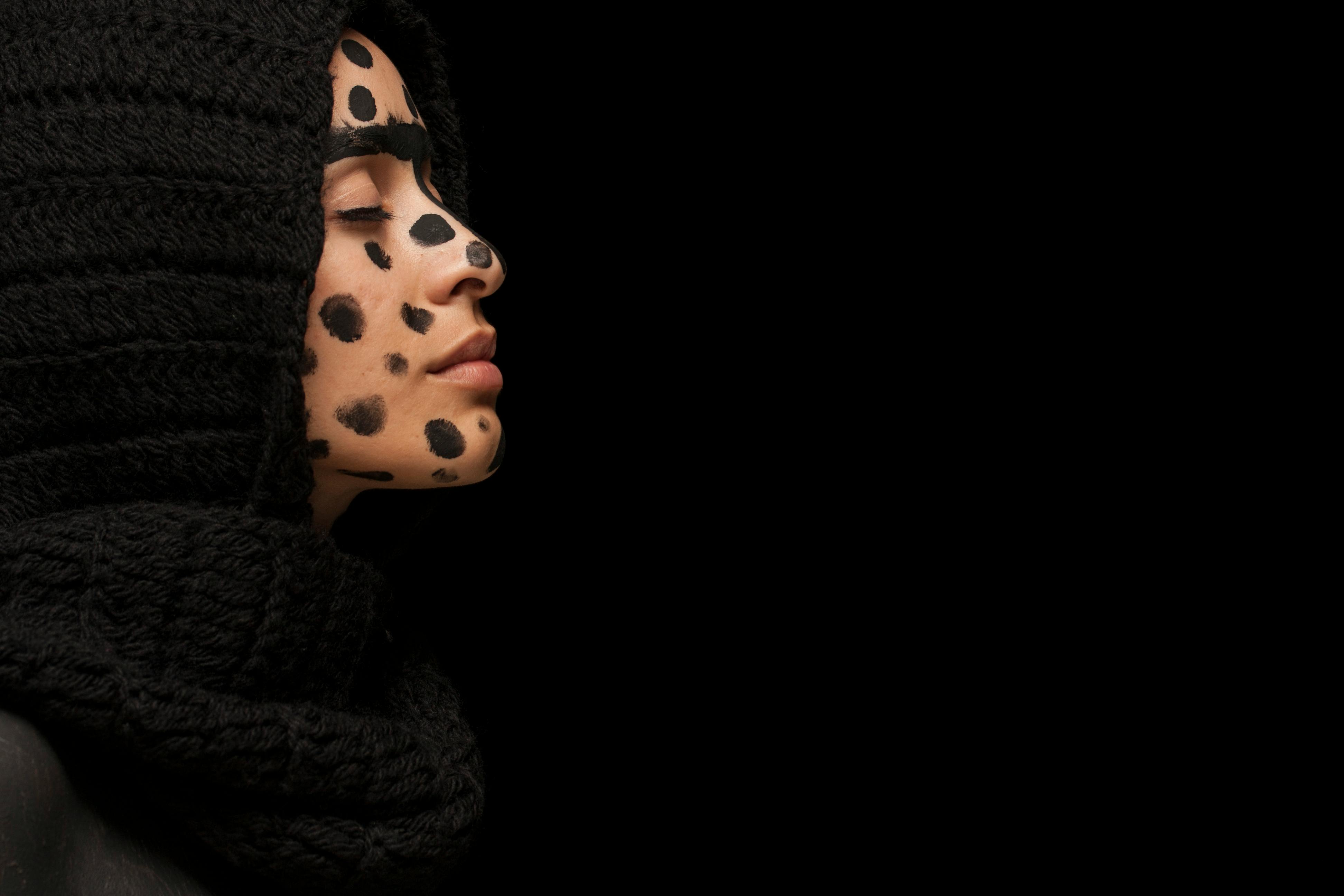Woman With Black Dots on Face · Free Stock Photo