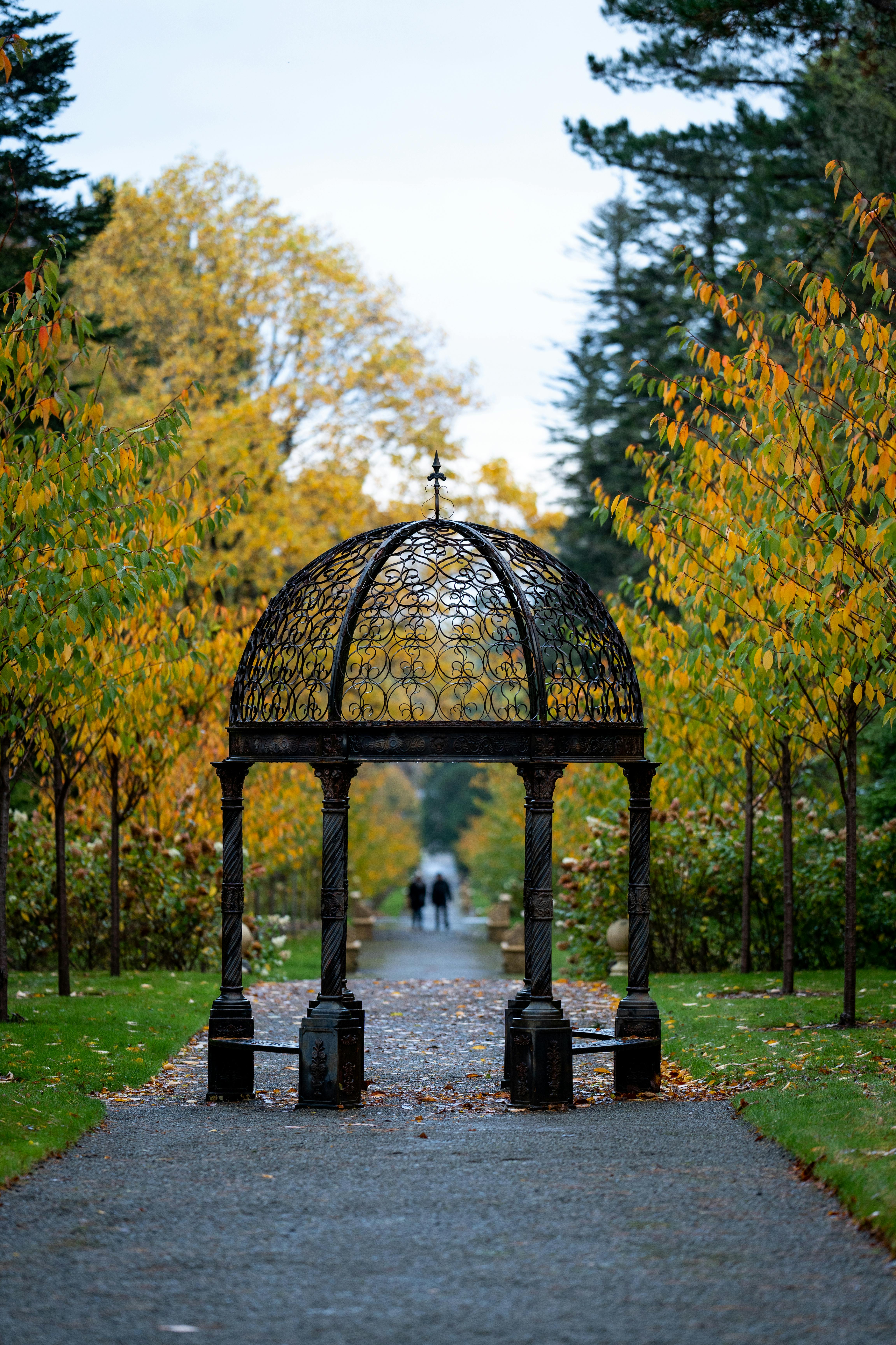 Gazebo with Benches and Wrought Iron Dome in Ashford Castle Park ...