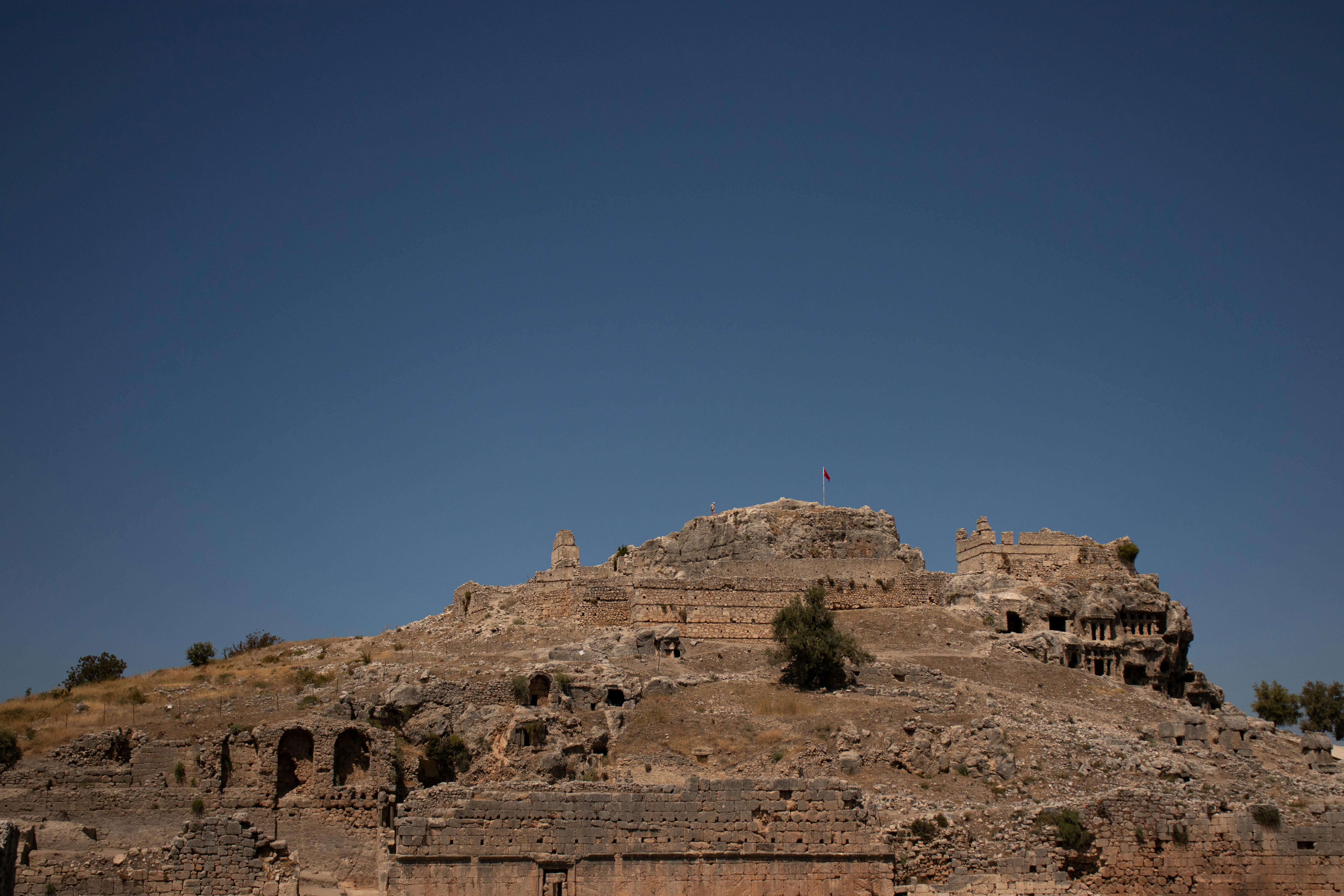 Photo of a Mountain with Ancient Ruins · Free Stock Photo