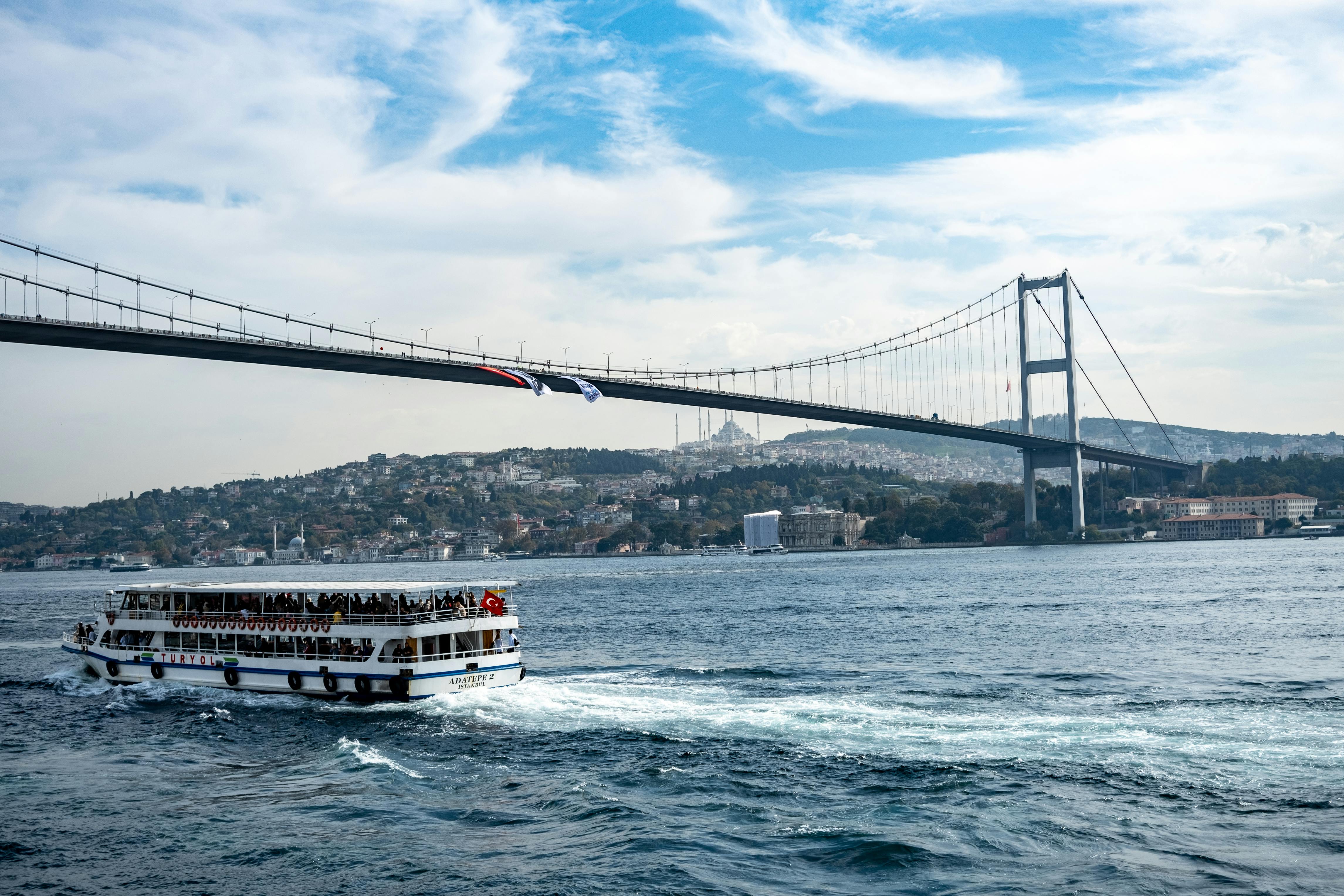 Suspension Bridge over the River · Free Stock Photo
