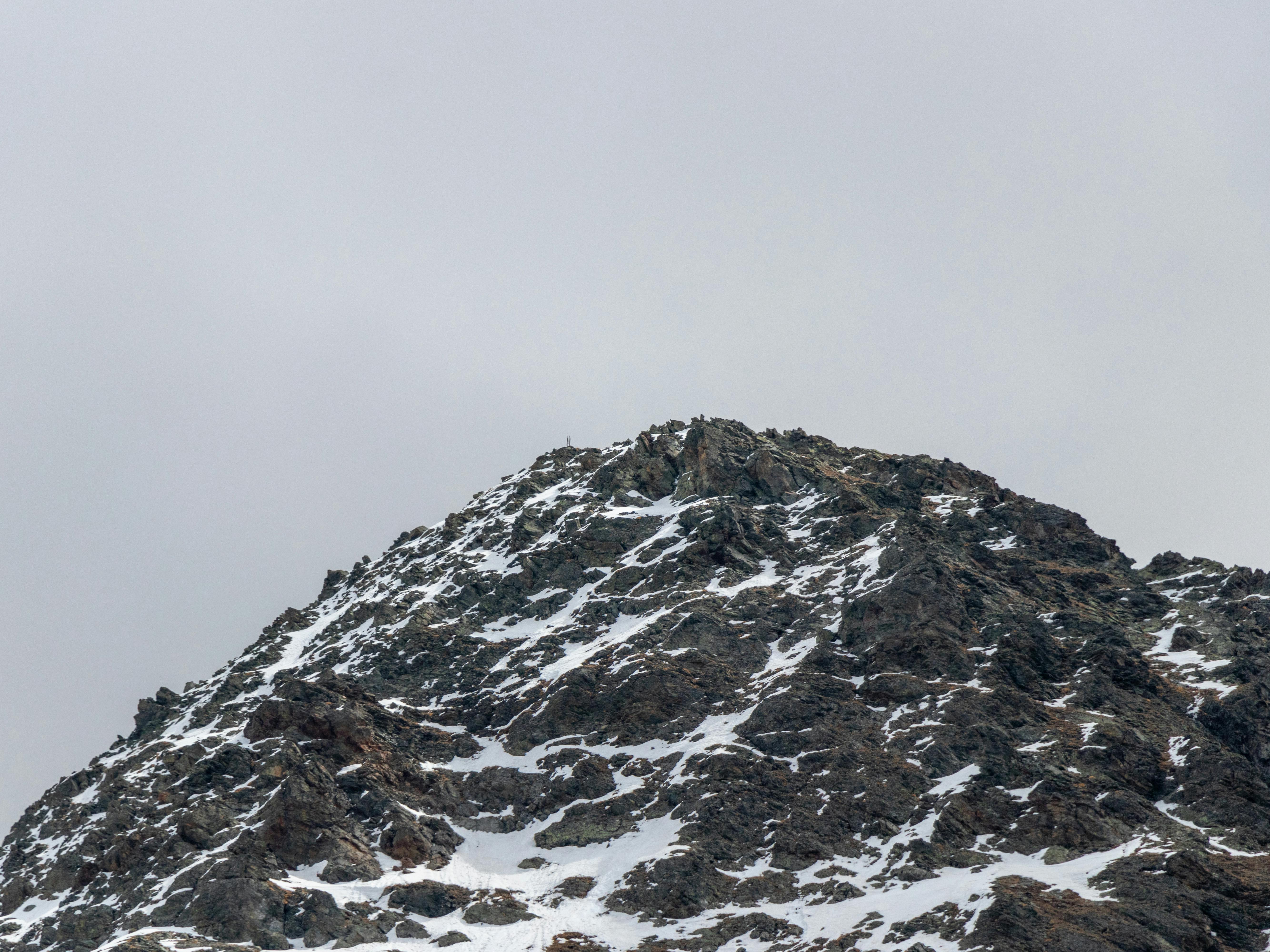 Gray Rocky Mountain with Snow · Free Stock Photo