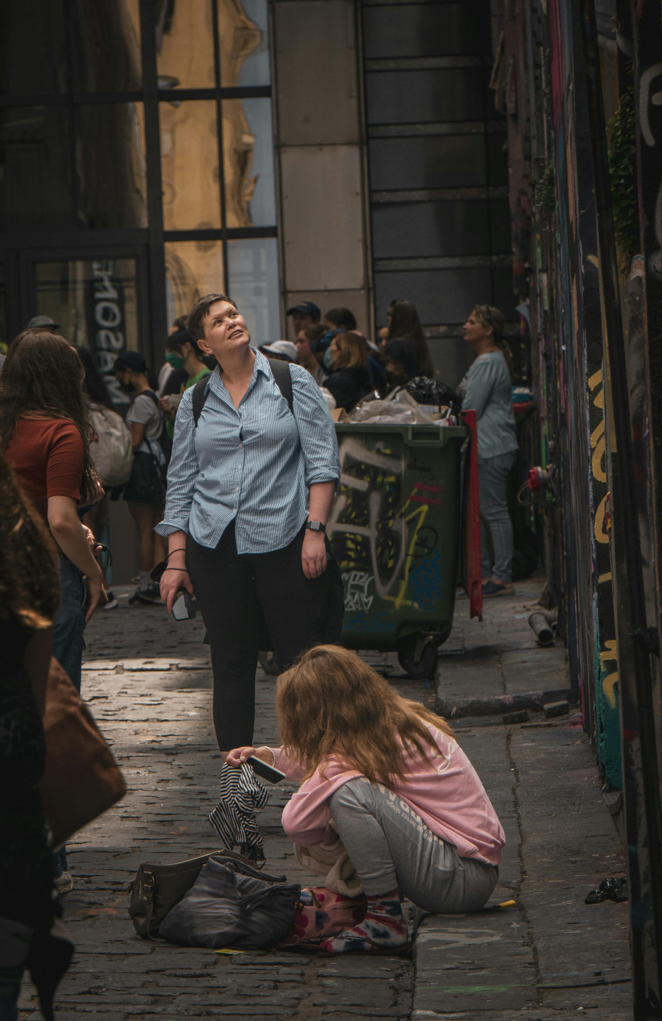People Walking on Sidewalk · Free Stock Photo