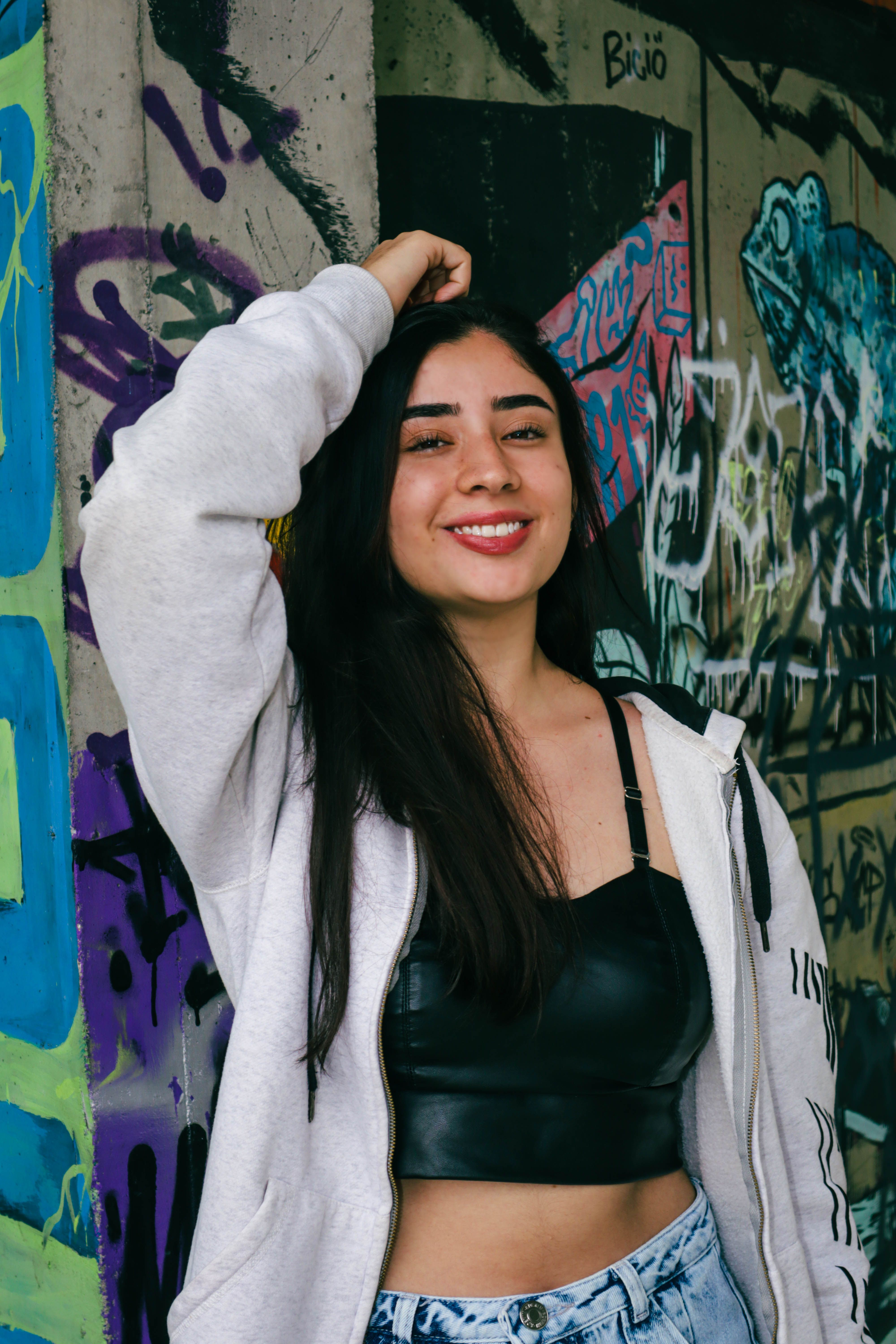 Woman in Black Tank Top and Gray Jacket · Free Stock Photo