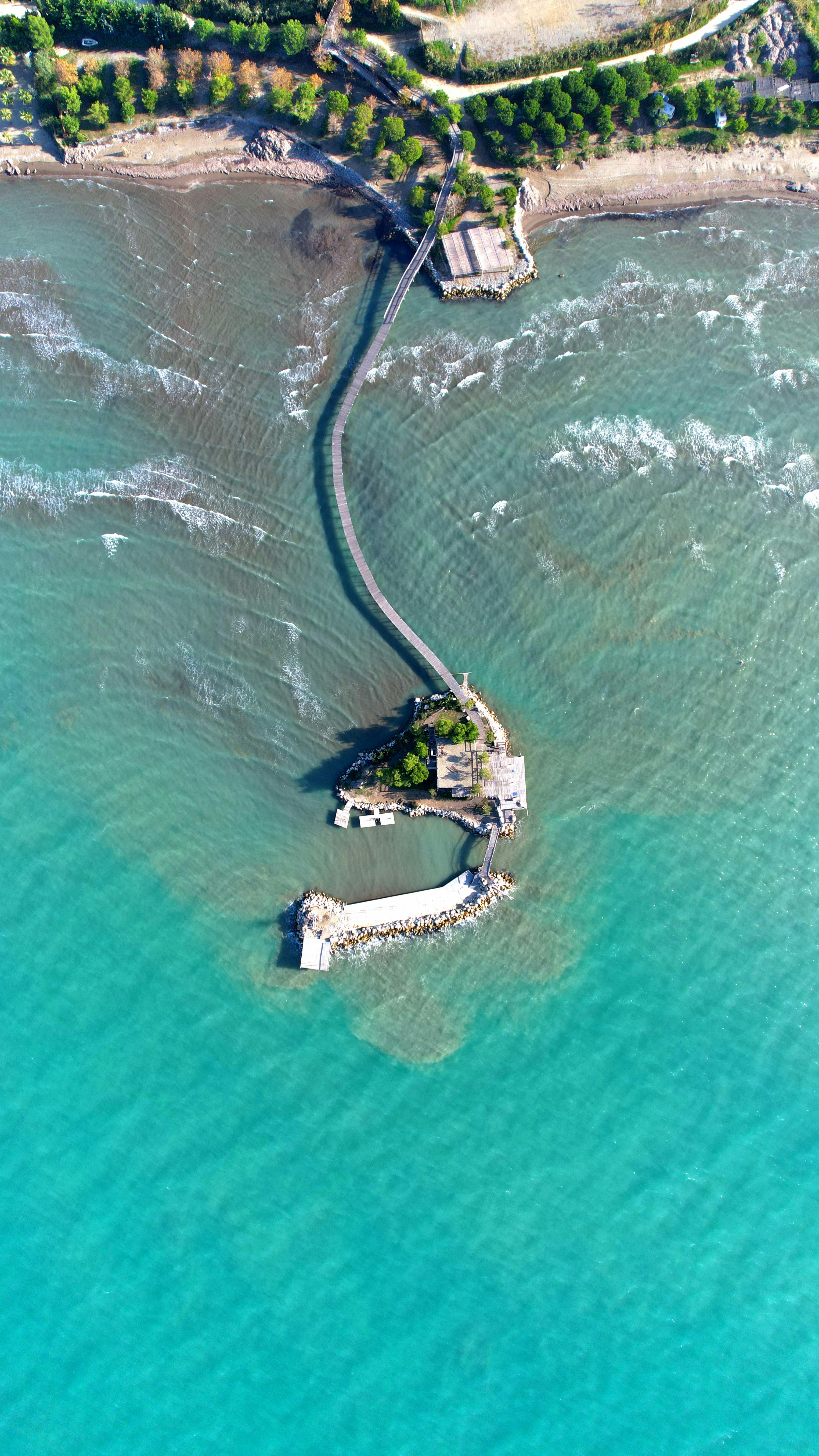 Aerial Photography of a Jetty on a Beach · Free Stock Photo