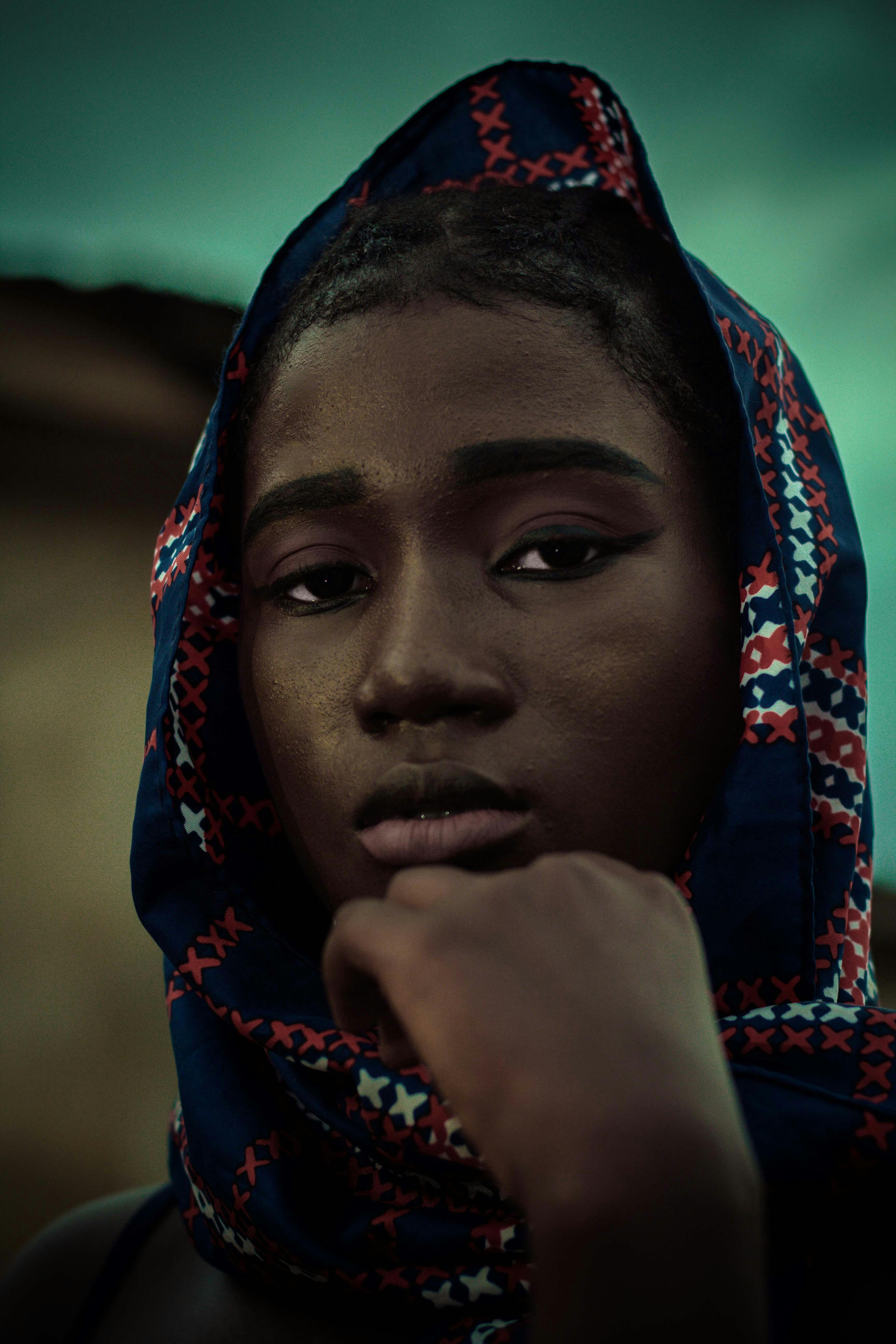 Woman Face with Shawl · Free Stock Photo