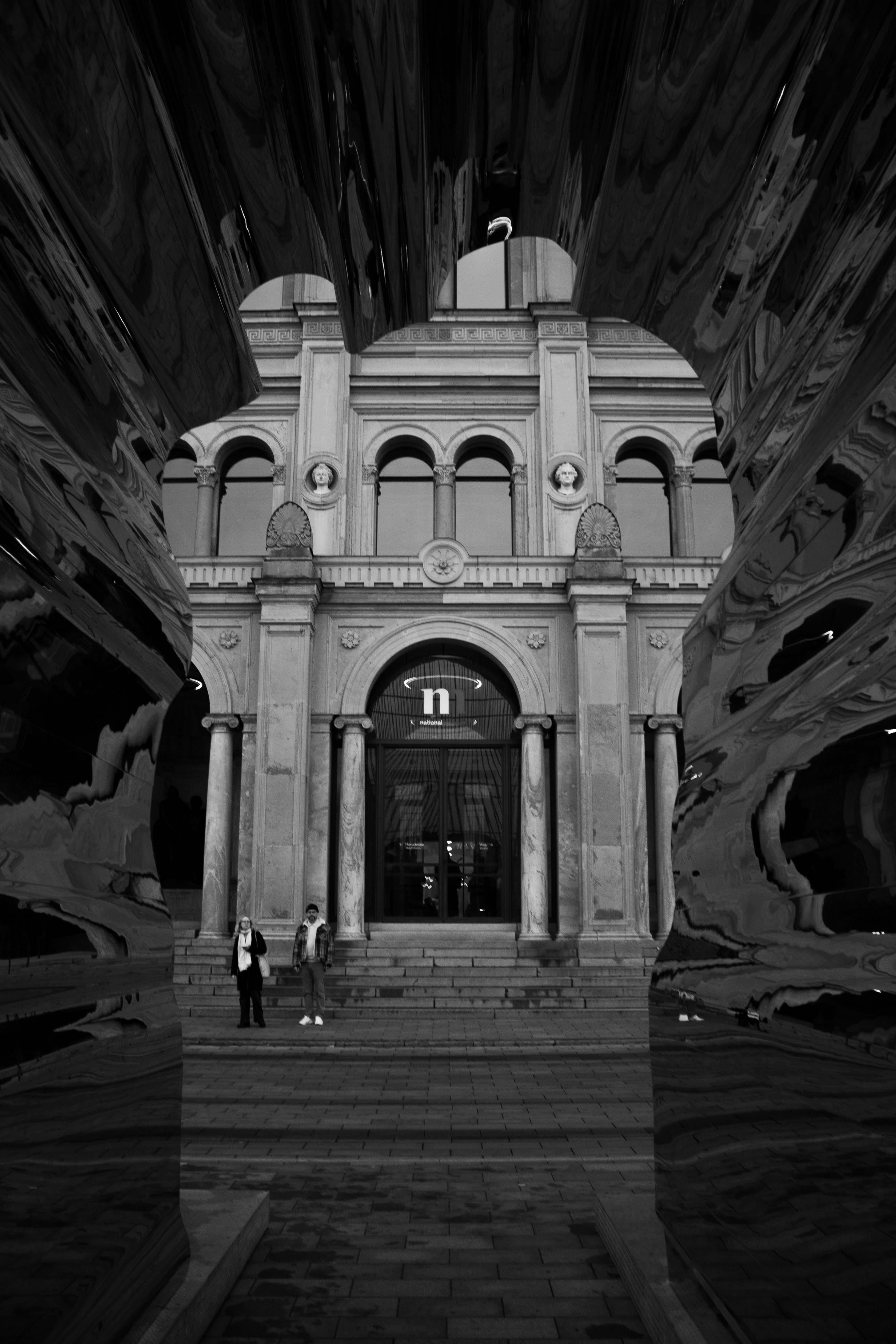 Grayscale Photo of Brick Pathway · Free Stock Photo