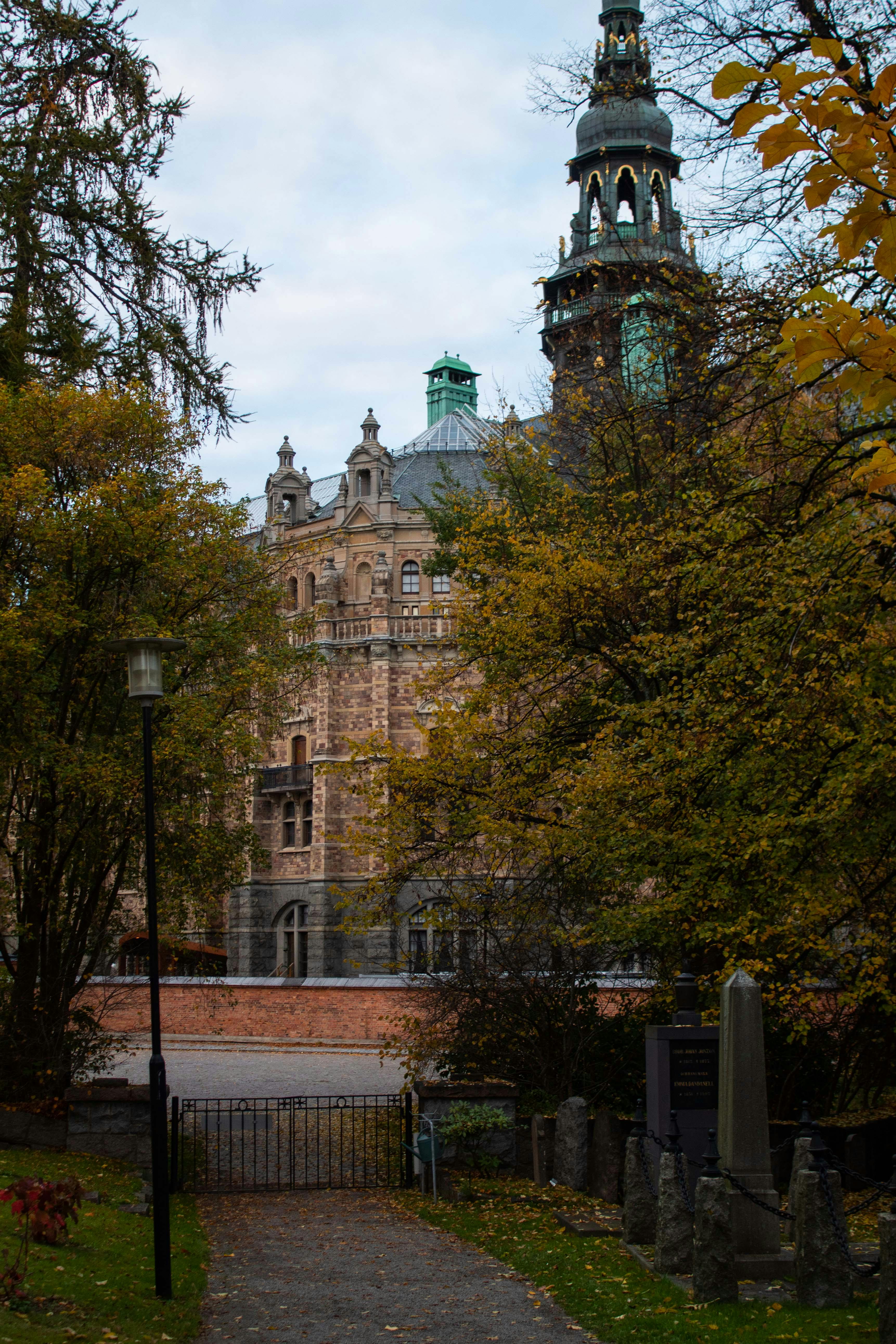 Trees and Building with Tower behind · Free Stock Photo
