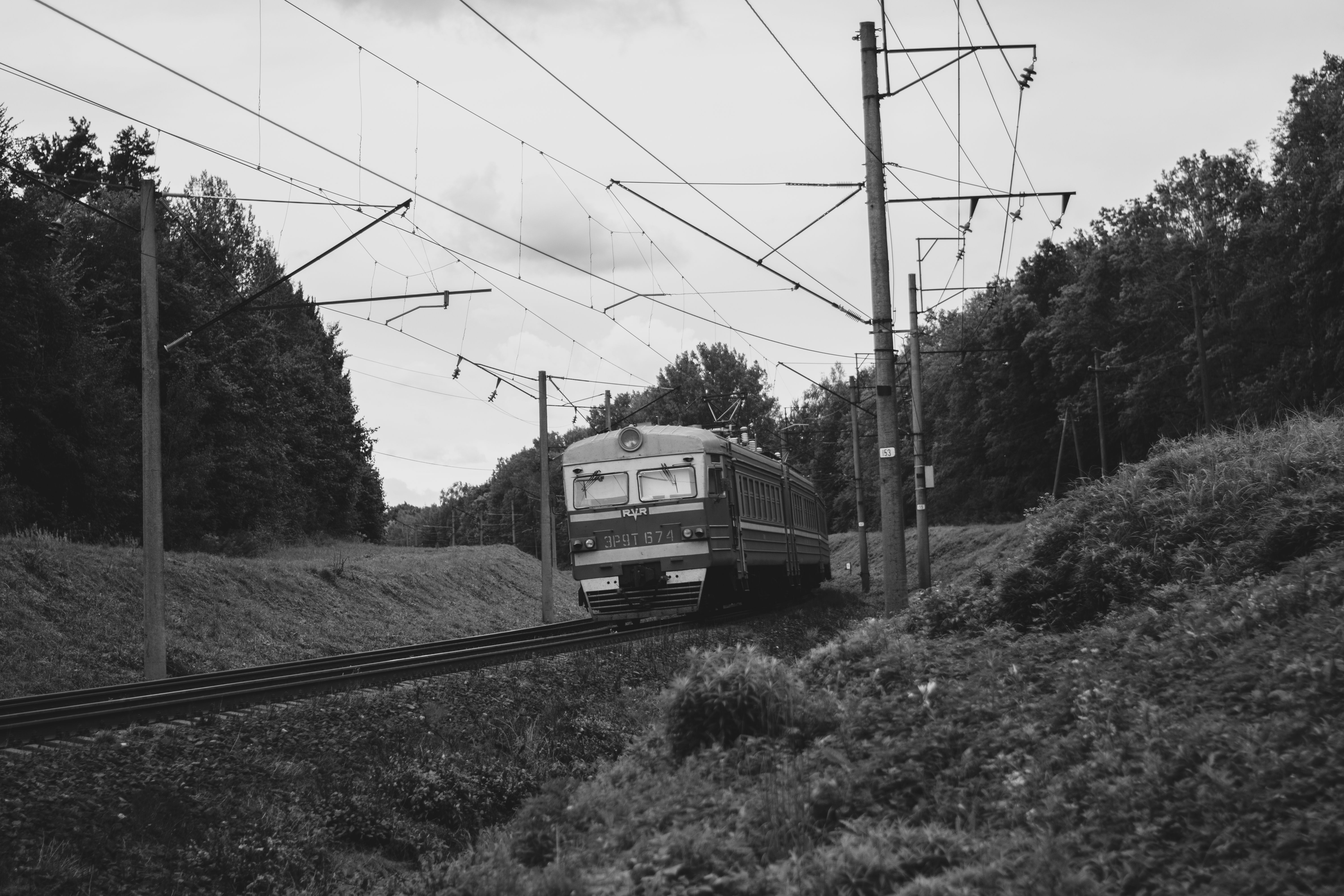 Running Electric Train Free Stock Photo