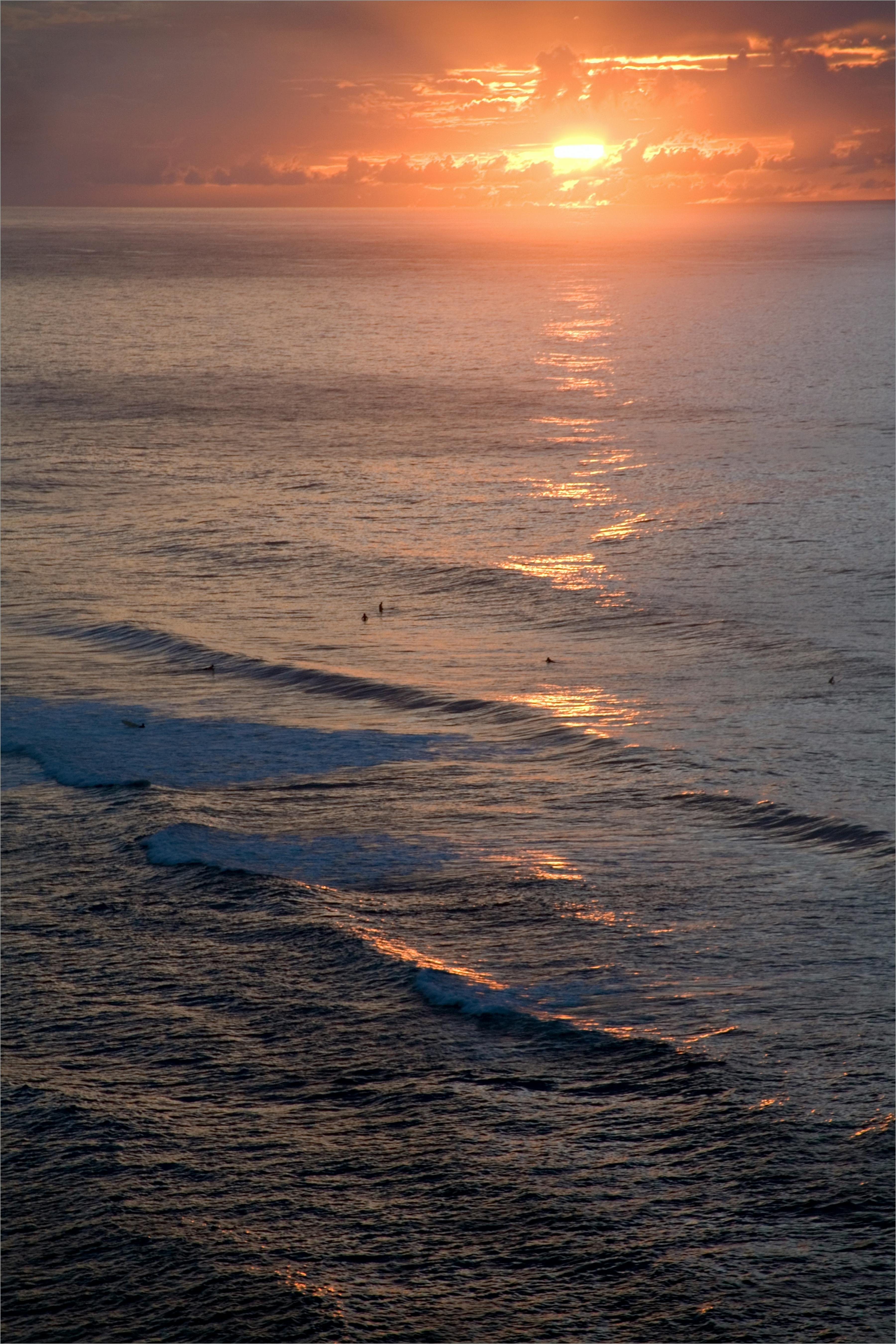 An Aerial Photography of an Ocean During Sunset · Free Stock Photo
