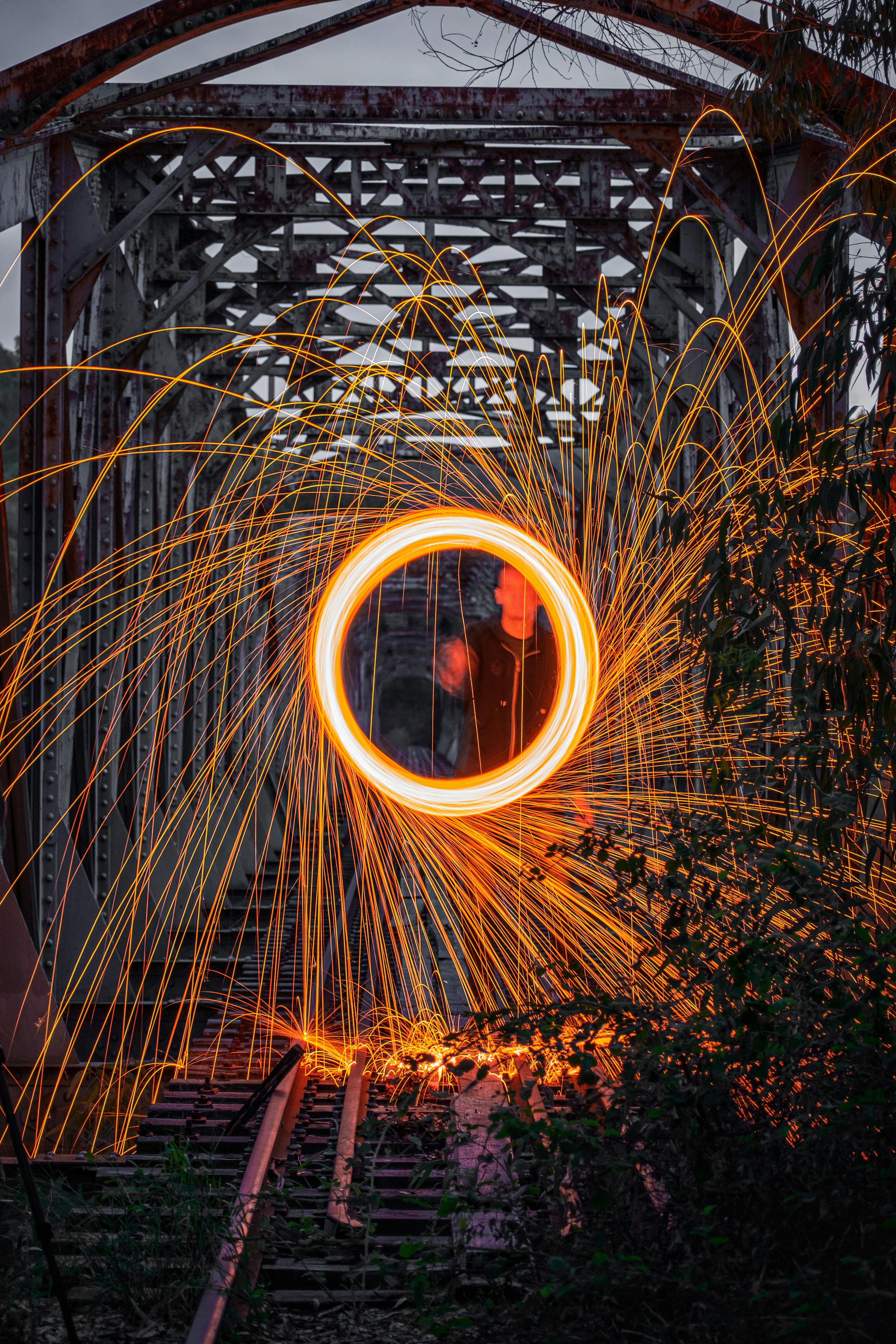 A Light Painting on a Bridge · Free Stock Photo