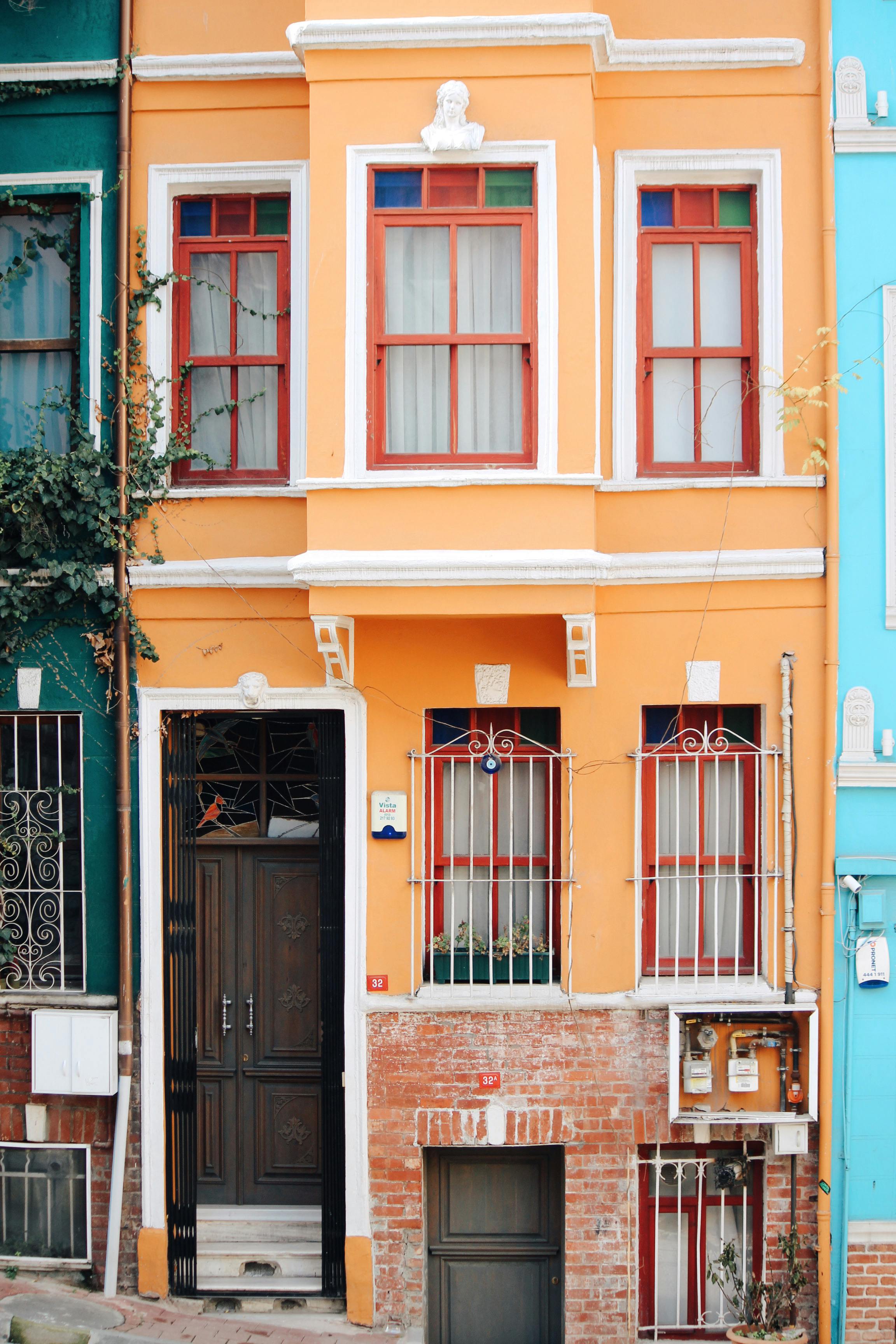 Facade of an Orange Building · Free Stock Photo