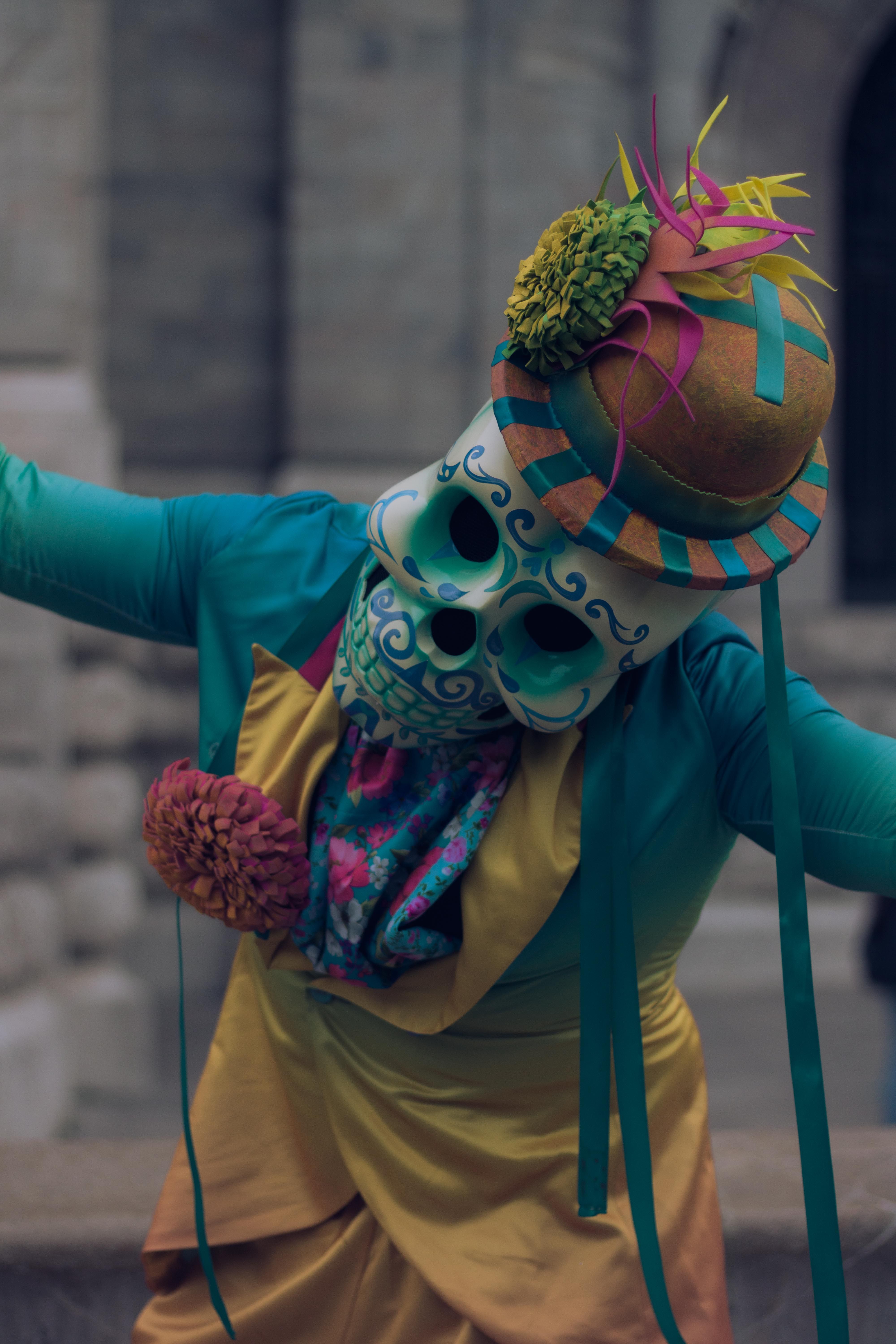 A Person in Costume Wearing Skull Mask During the Day of the Dead ...