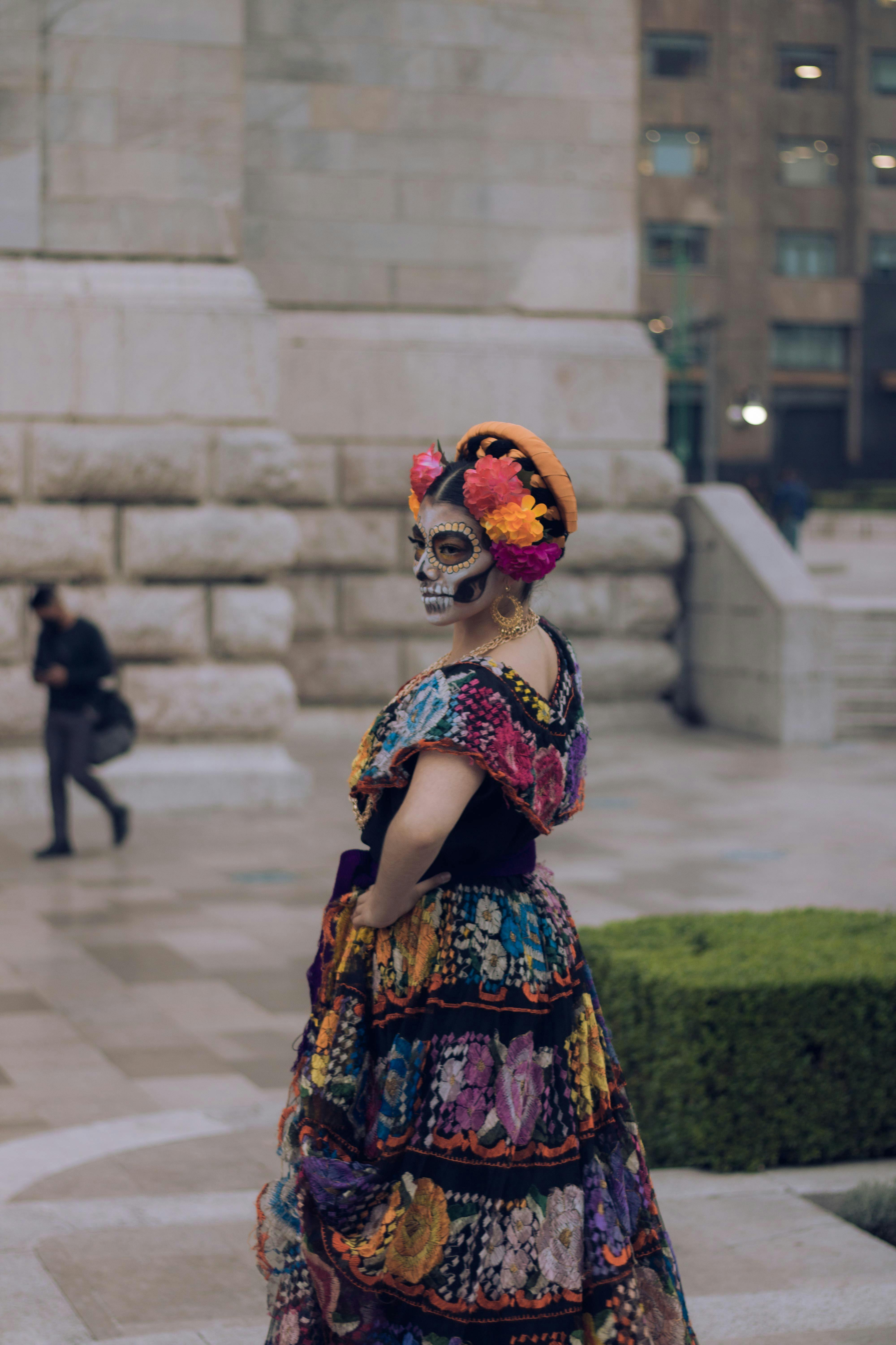 Woman in Dress for Day of the Dead · Free Stock Photo
