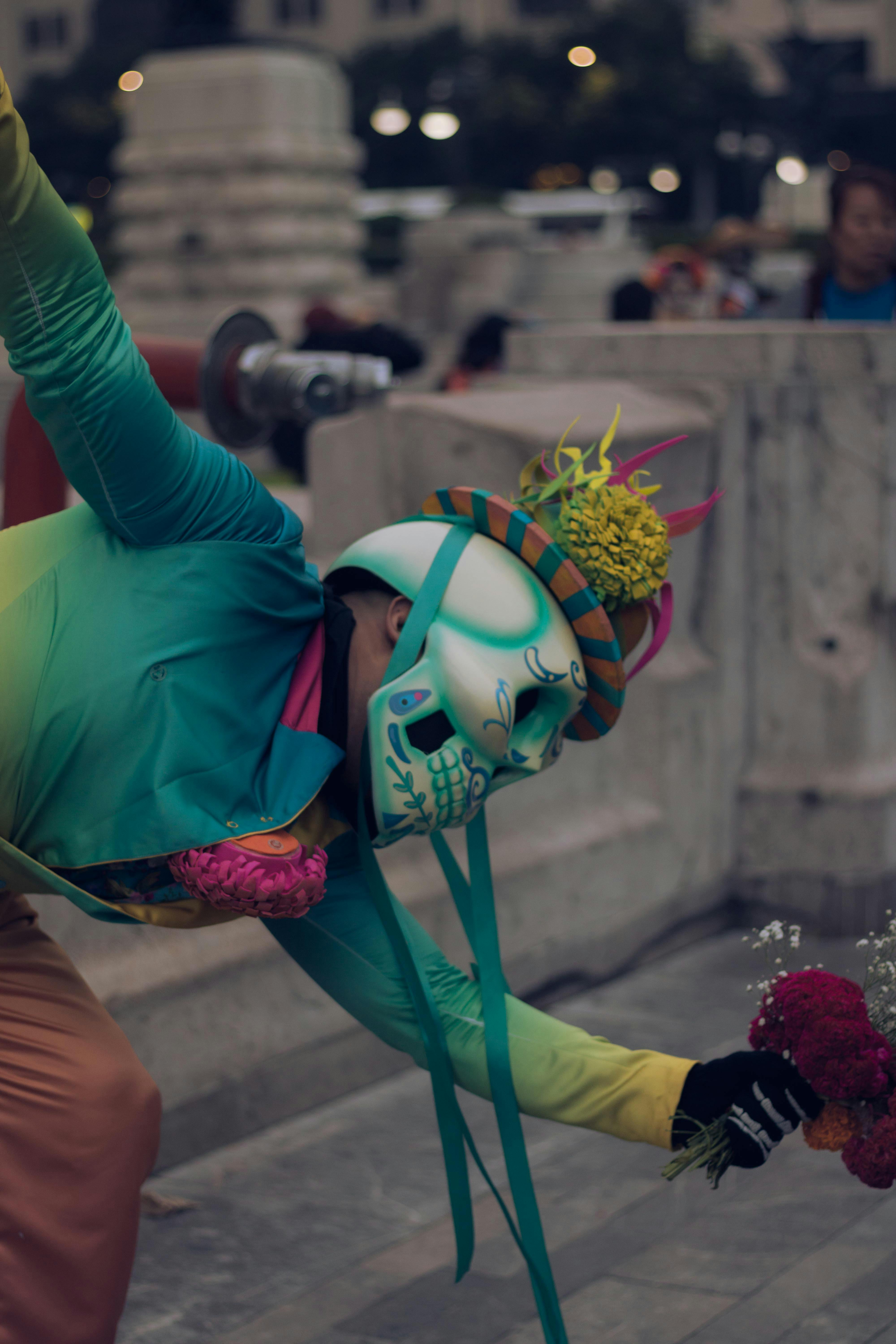 Man with Skull Mask at Parade · Free Stock Photo
