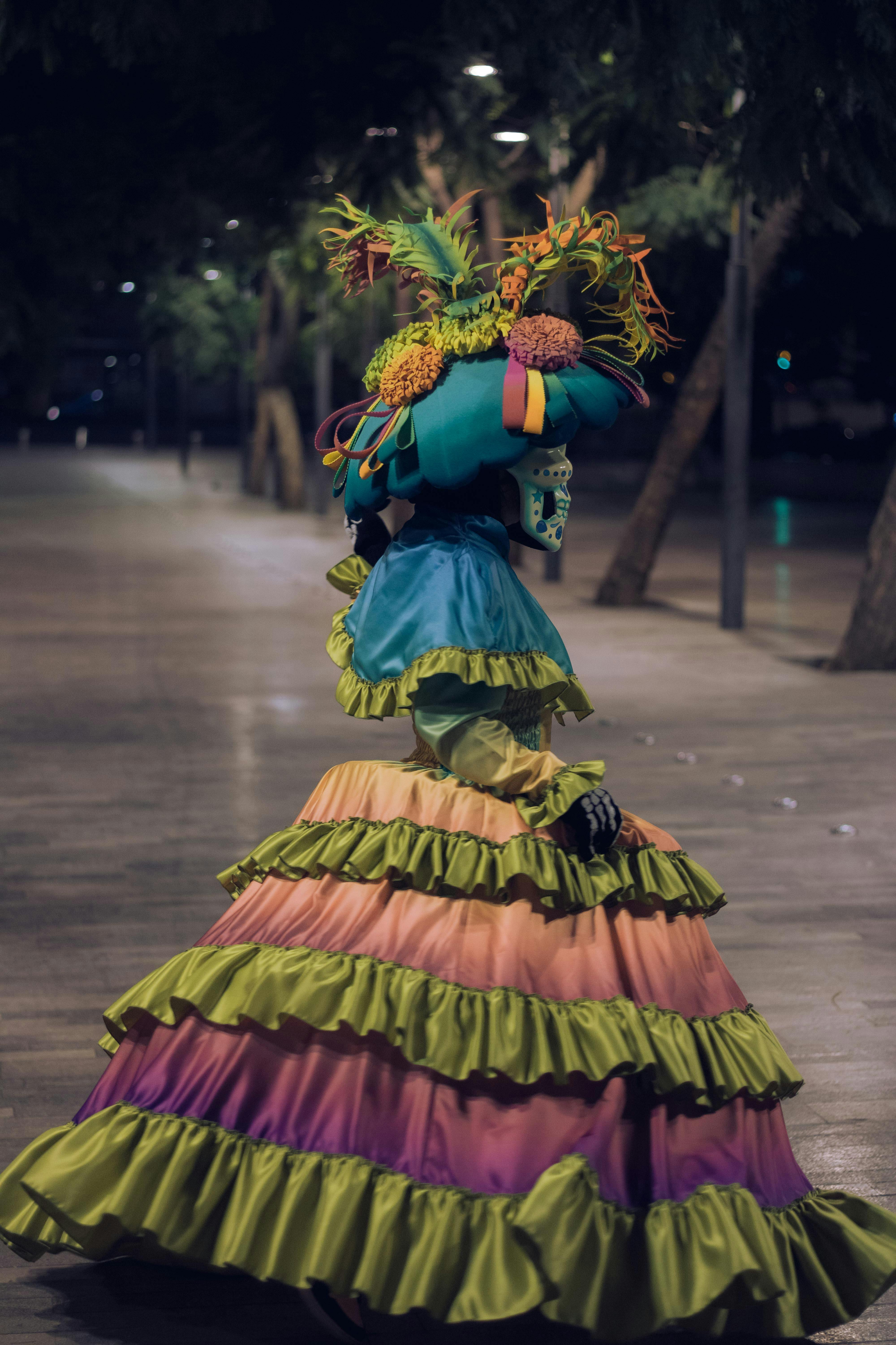 Woman on Parade Wearing Spooky Costume · Free Stock Photo