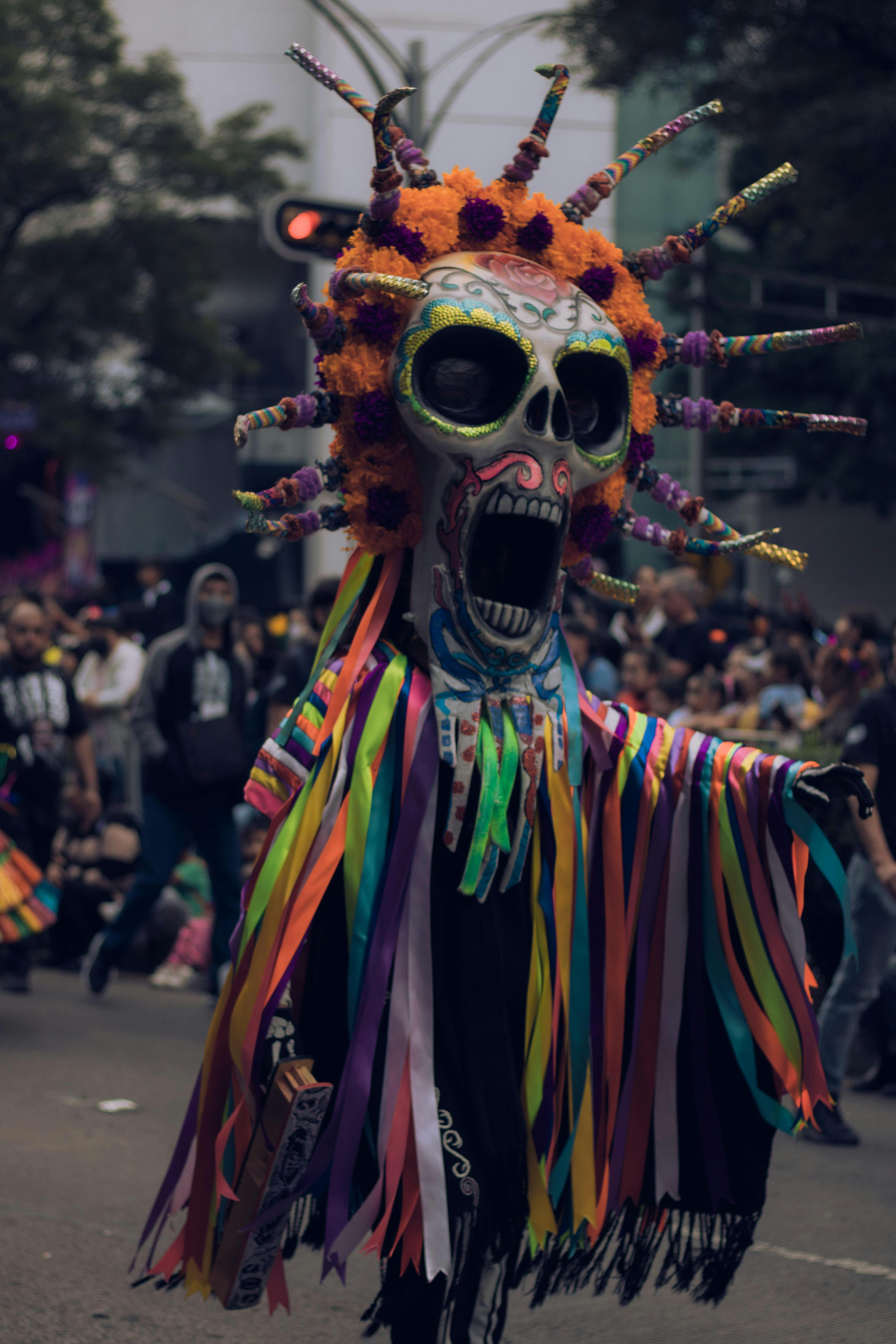 Person on Parade Wearing Spooky Costume · Free Stock Photo