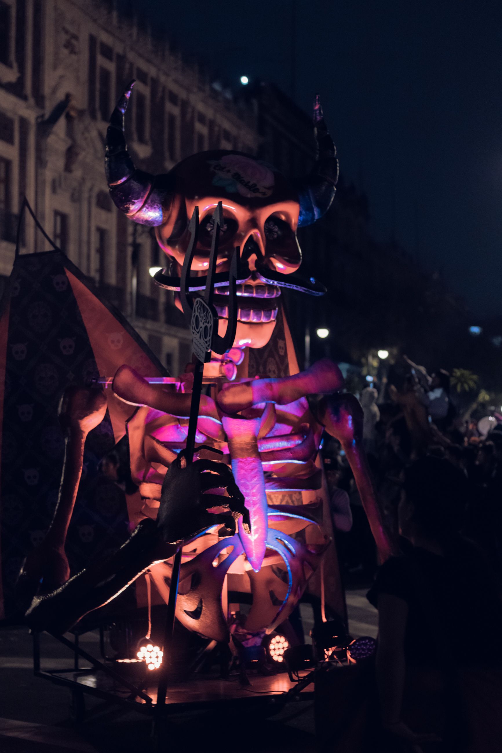 Illuminated Skeleton with Horns · Free Stock Photo