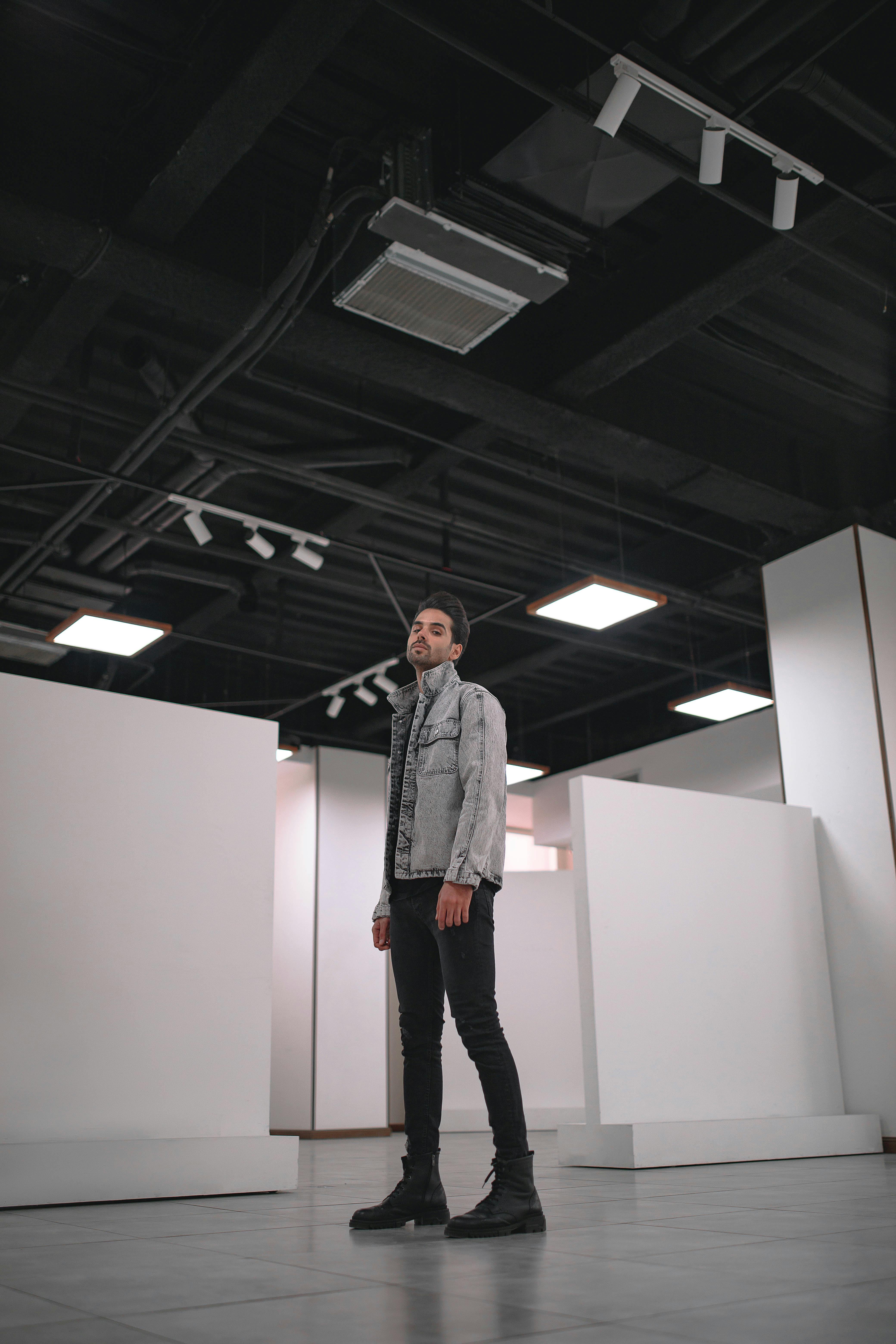 Handsome Male Model in Denim Jacket and Denim Jeans · Free Stock Photo