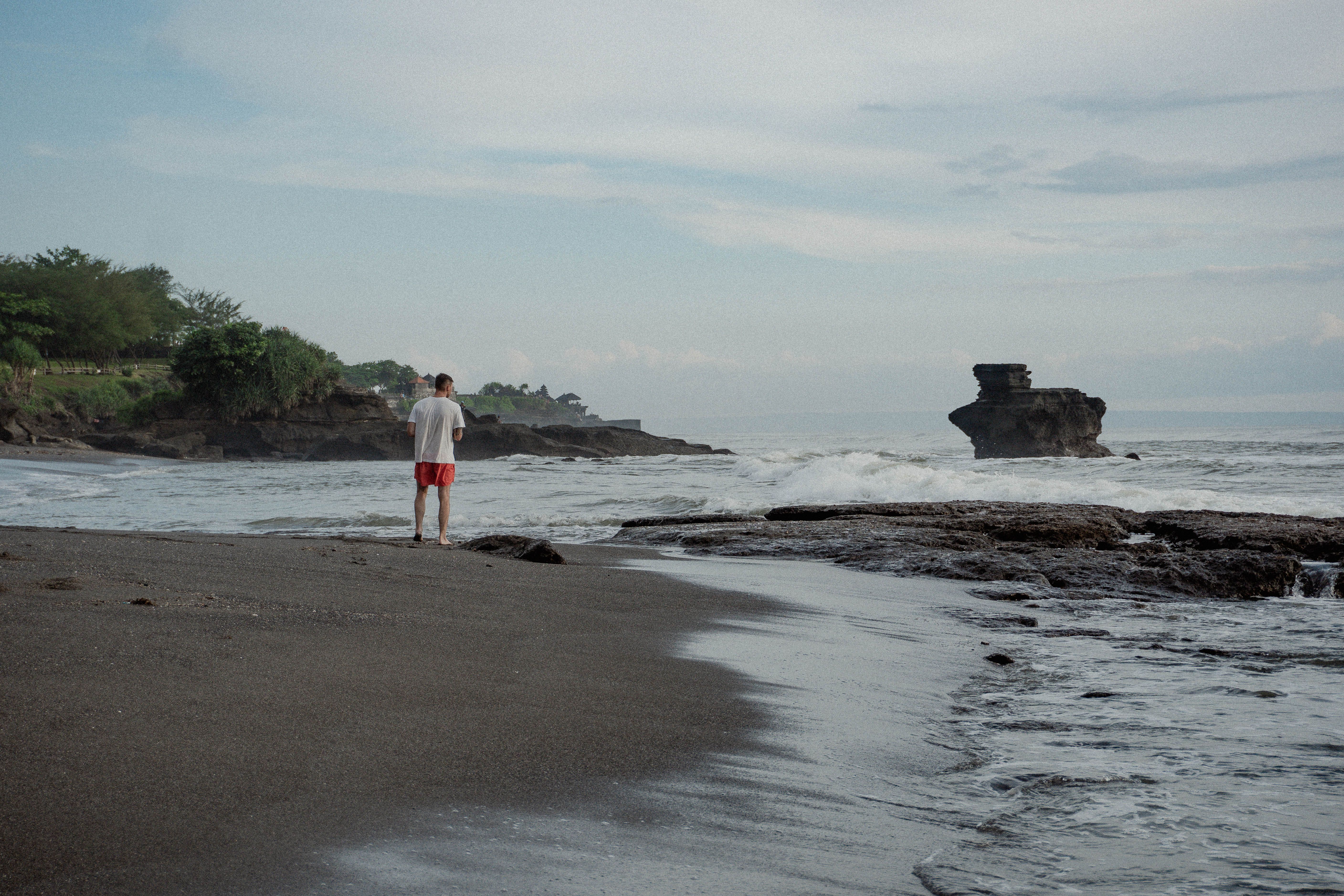 Back View of a Man Standing on the Beach · Free Stock Photo