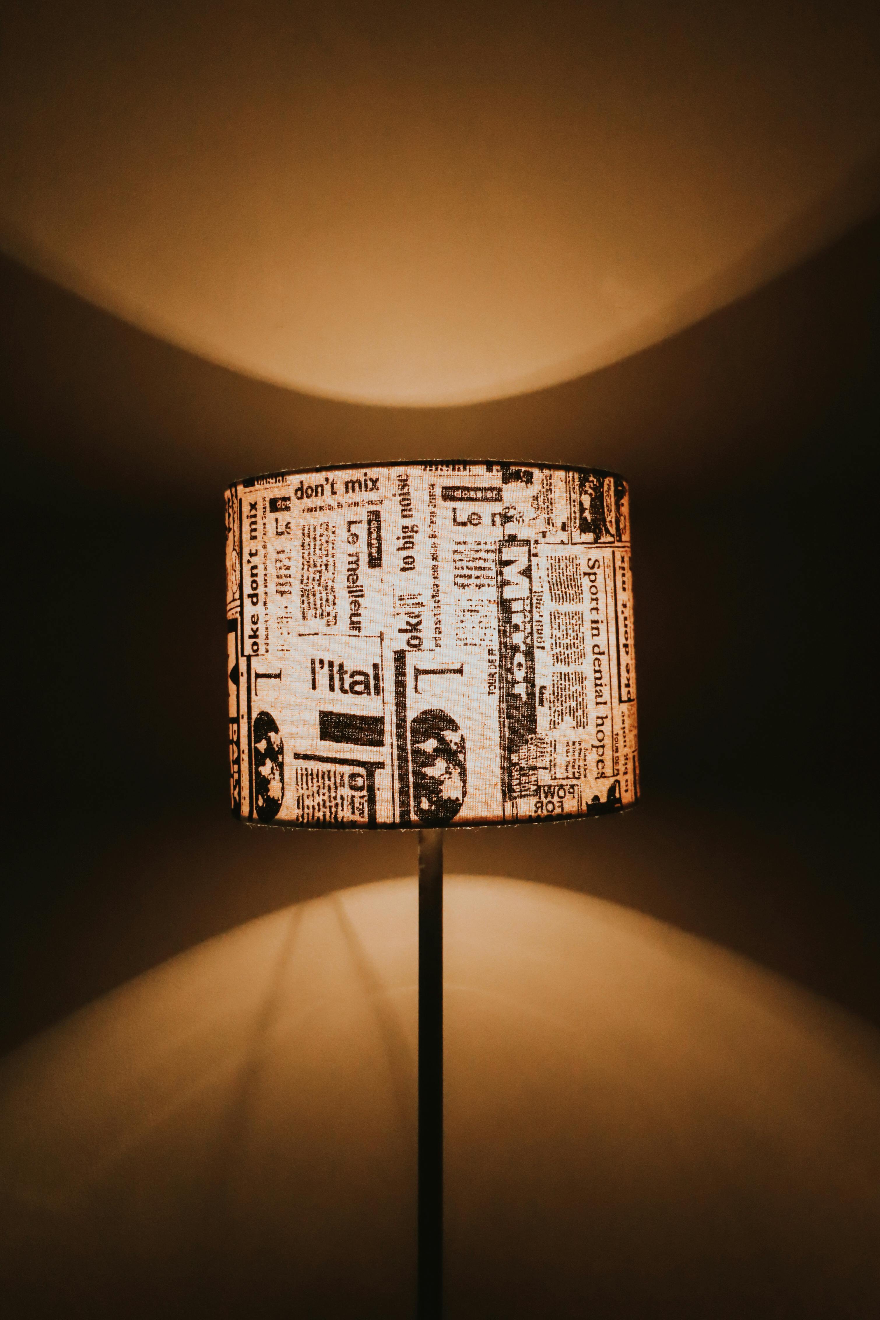 Newspaper Design of a Lamp · Free Stock Photo