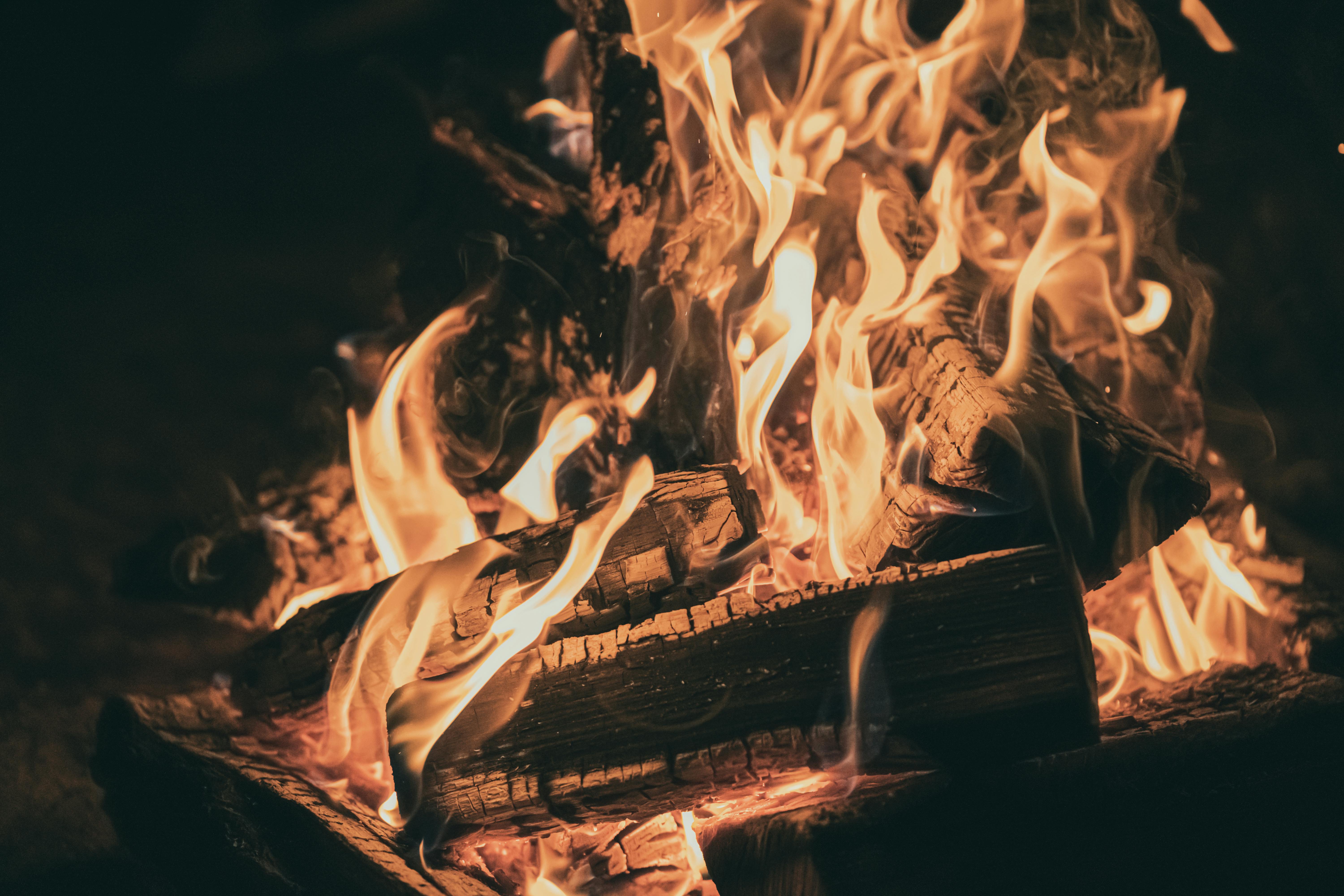 Burning Wood in Close Up Photography · Free Stock Photo