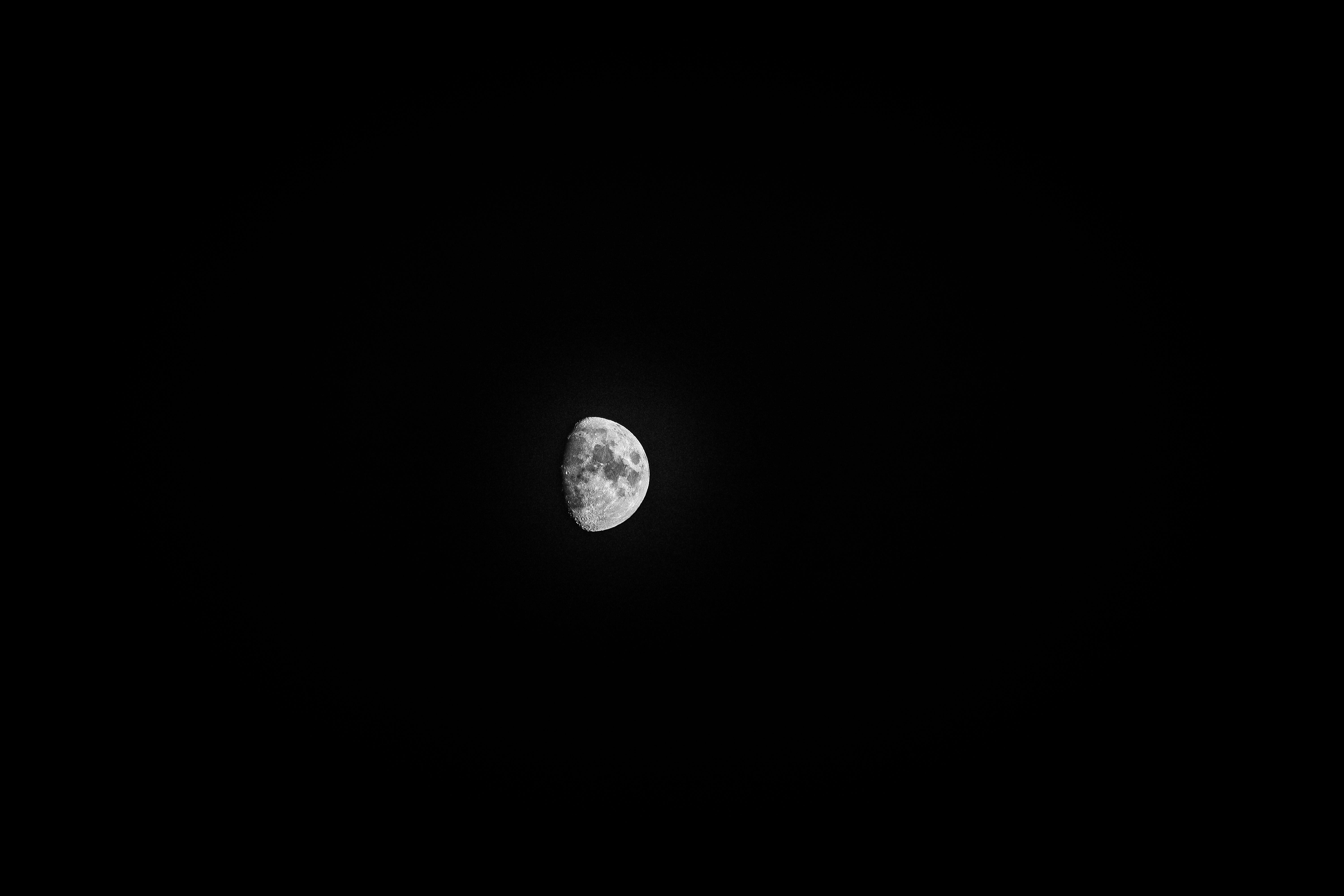 Black and White Photo of a Moon · Free Stock Photo