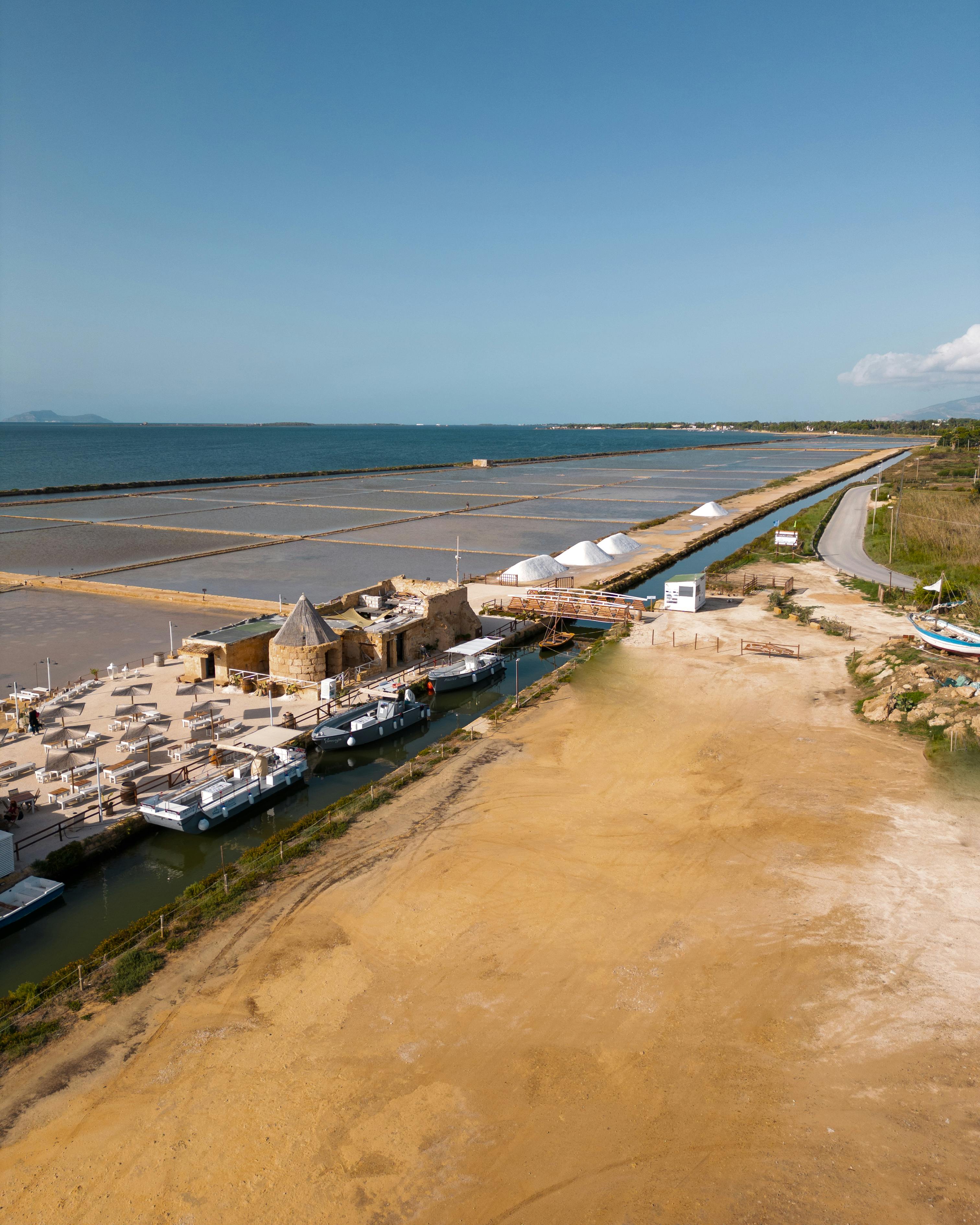 Birds Eye View of the Marsalia Salt Pans · Free Stock Photo