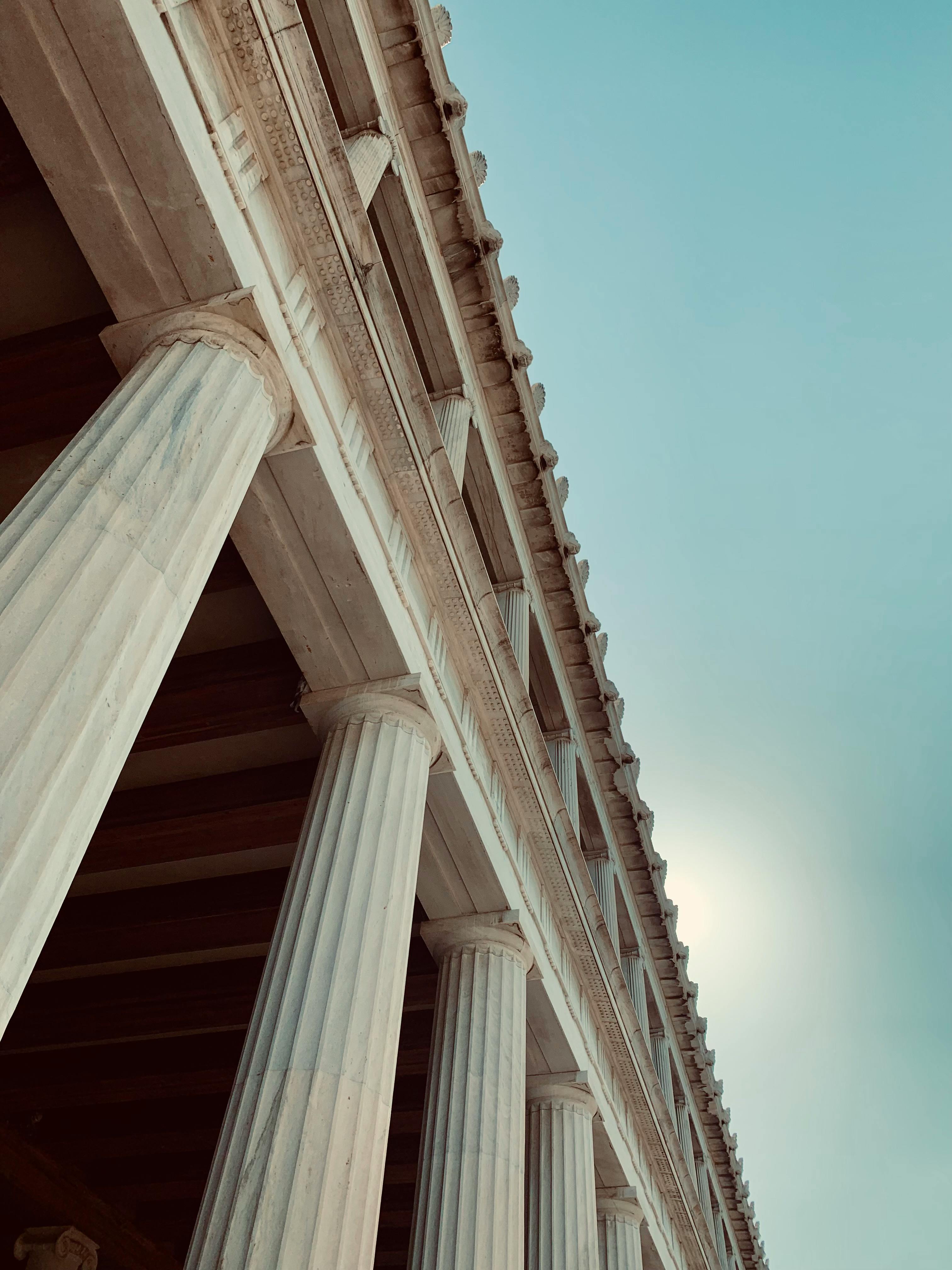 Columns in Greek Stoa · Free Stock Photo