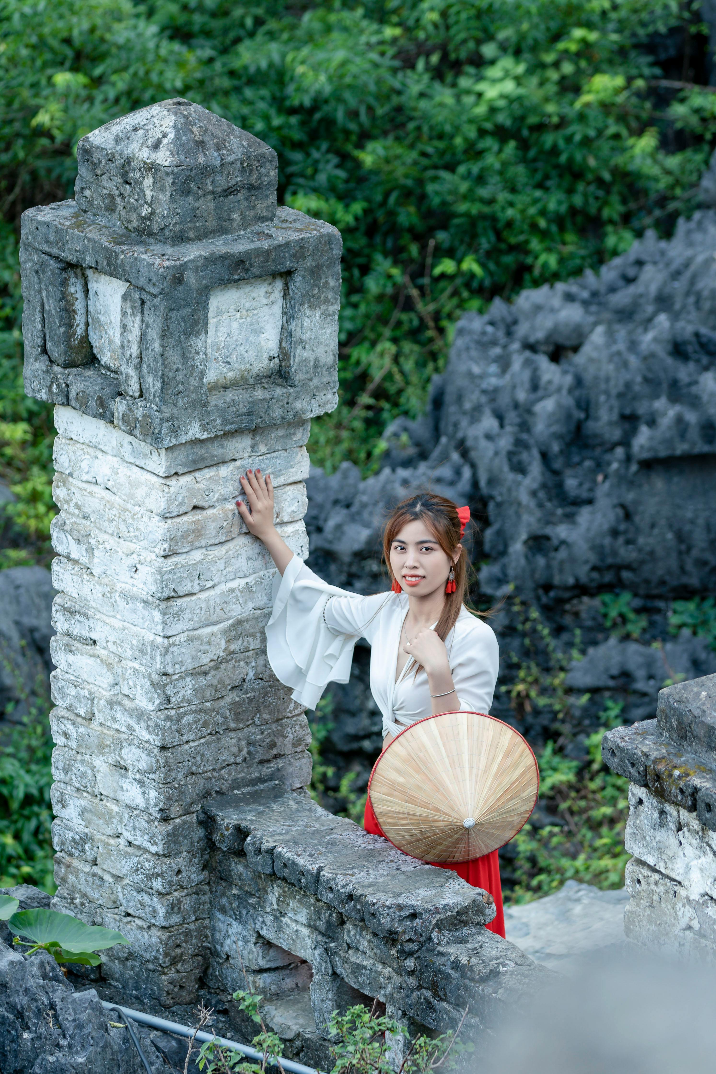 Young Woman in a Temple on a Hill · Free Stock Photo