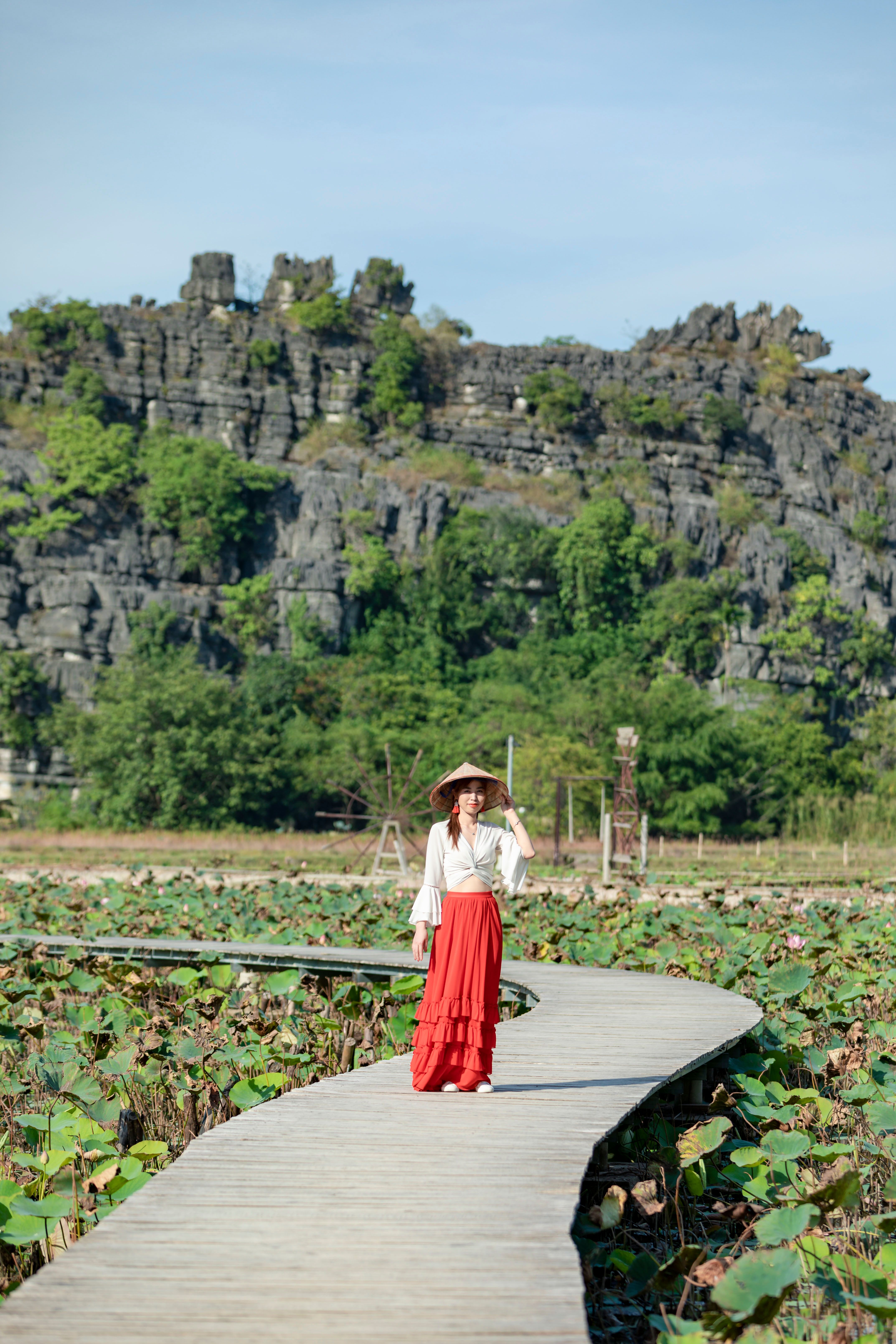 A Woman Standing on Wooden Bridge · Free Stock Photo