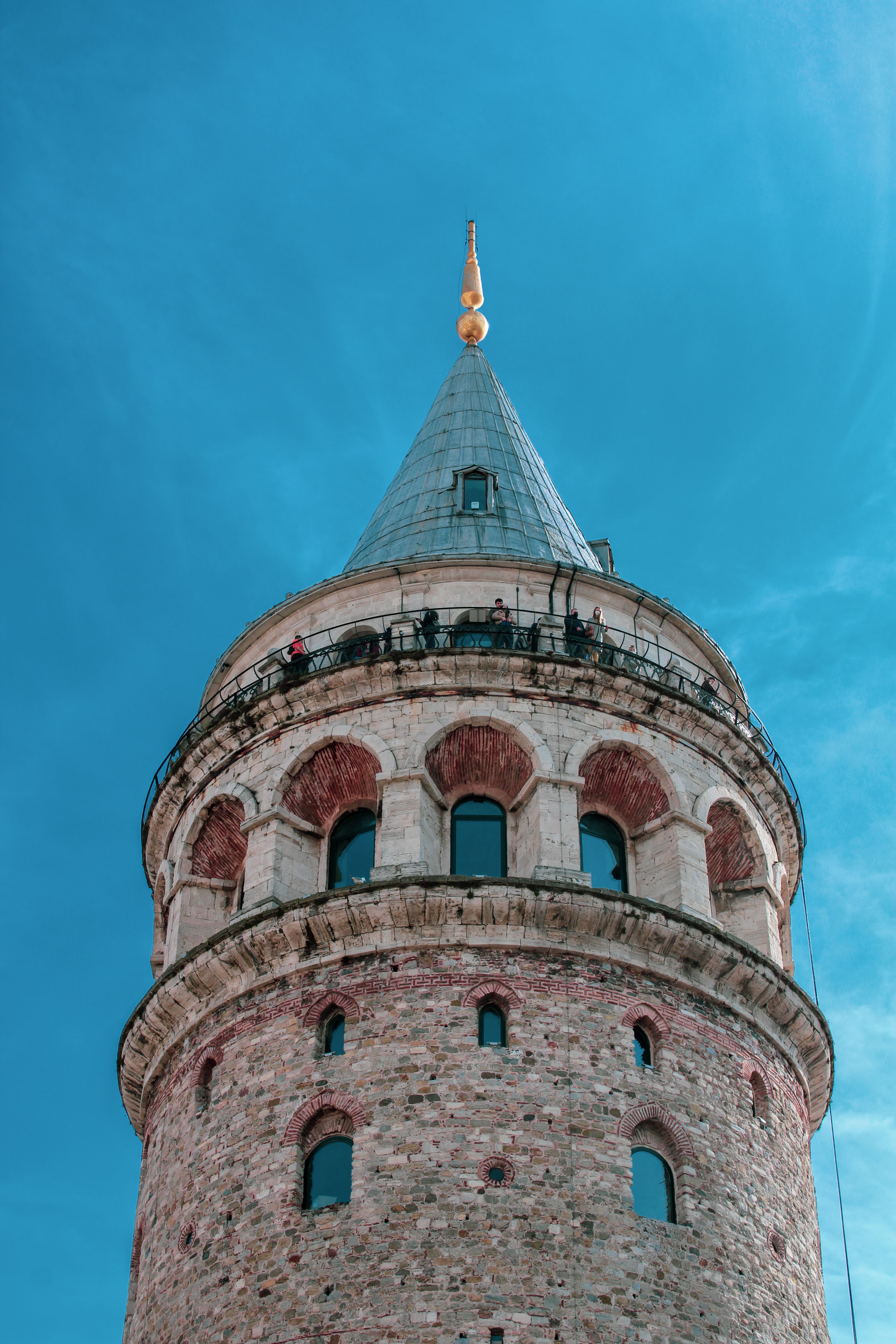 Low Angle Shot of the Galata Tower in Istanbul, Turkey · Free Stock Photo