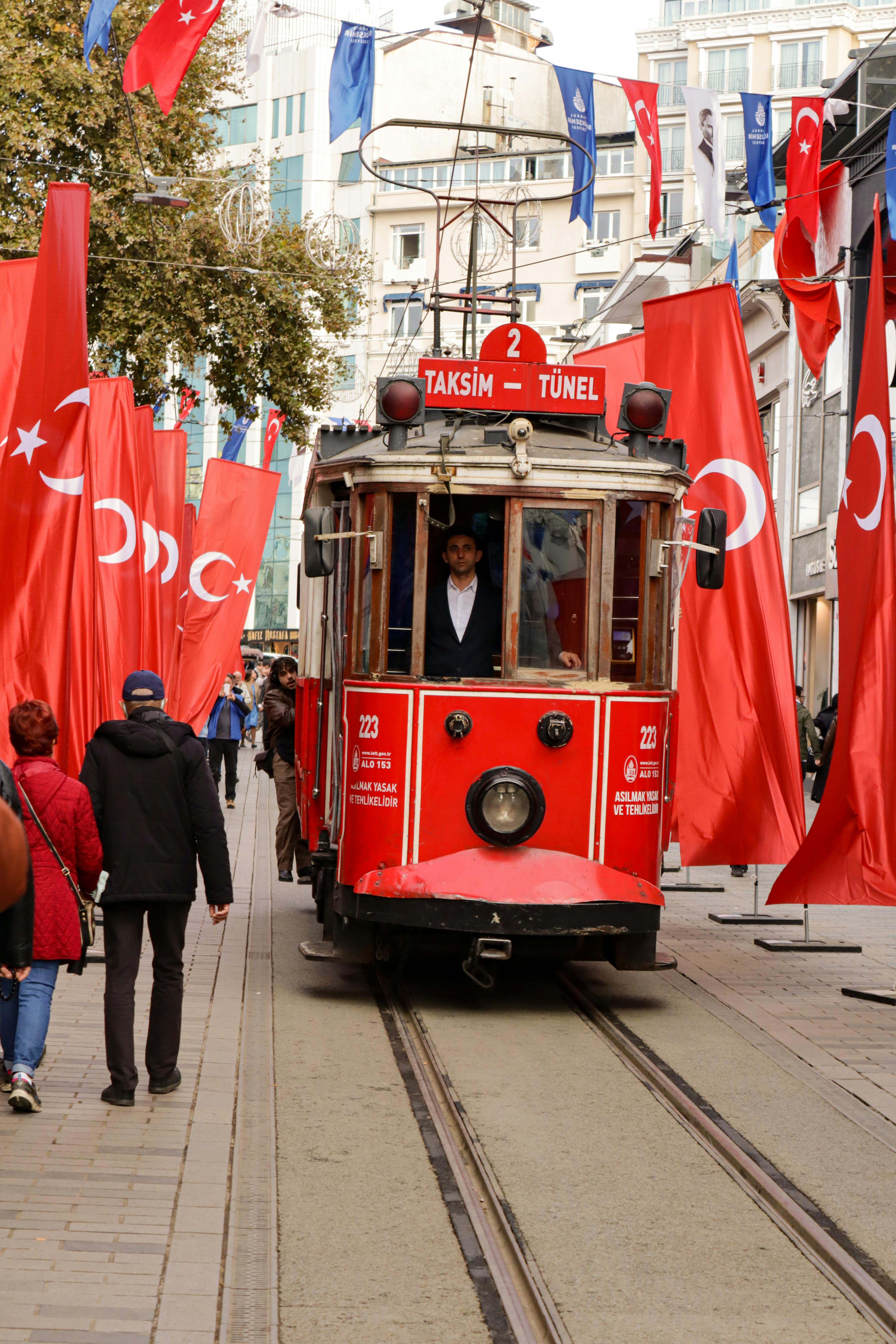 Cable Car among Flags of TUrkiye · Free Stock Photo