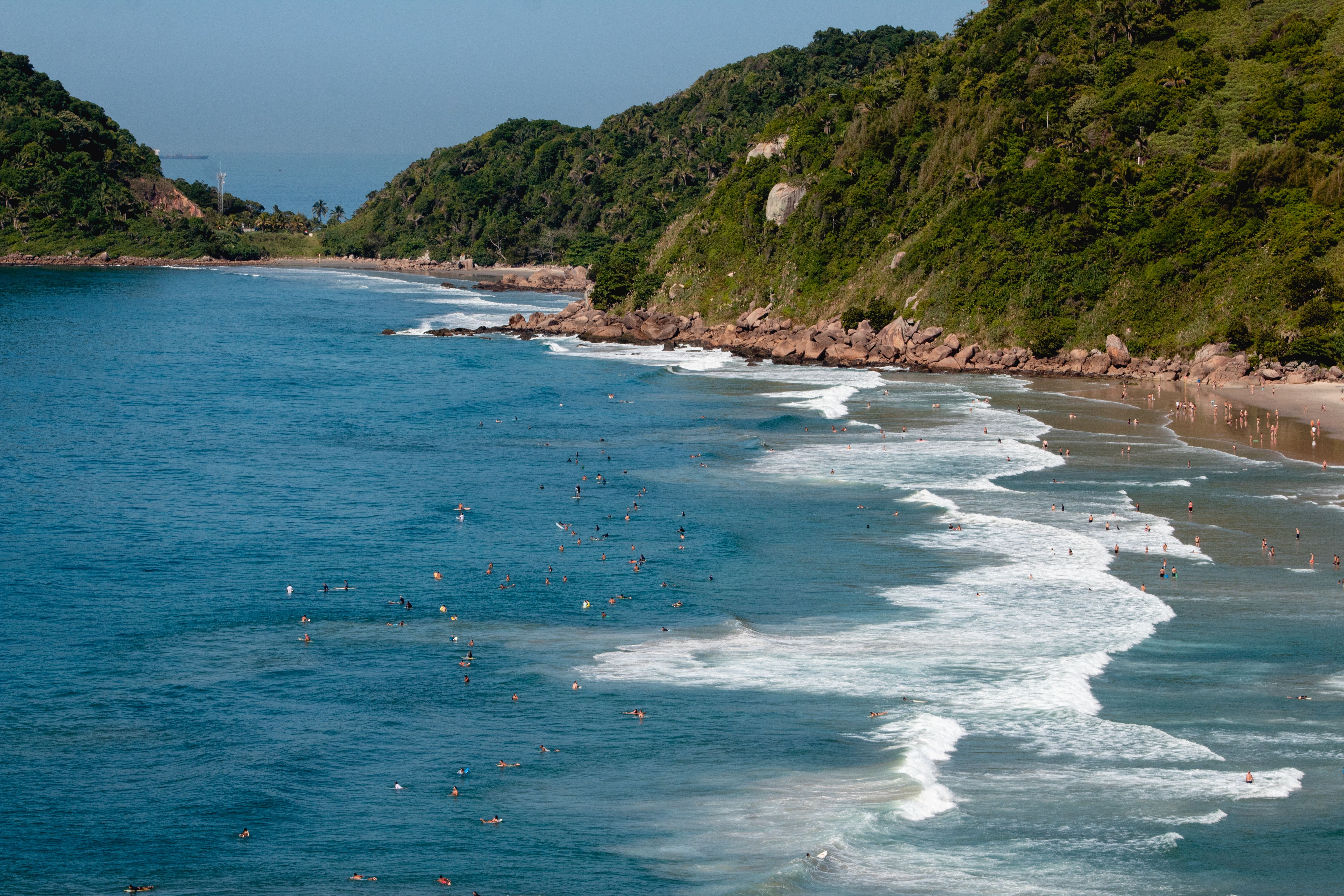 Aerial Shot of People in the Sea · Free Stock Photo