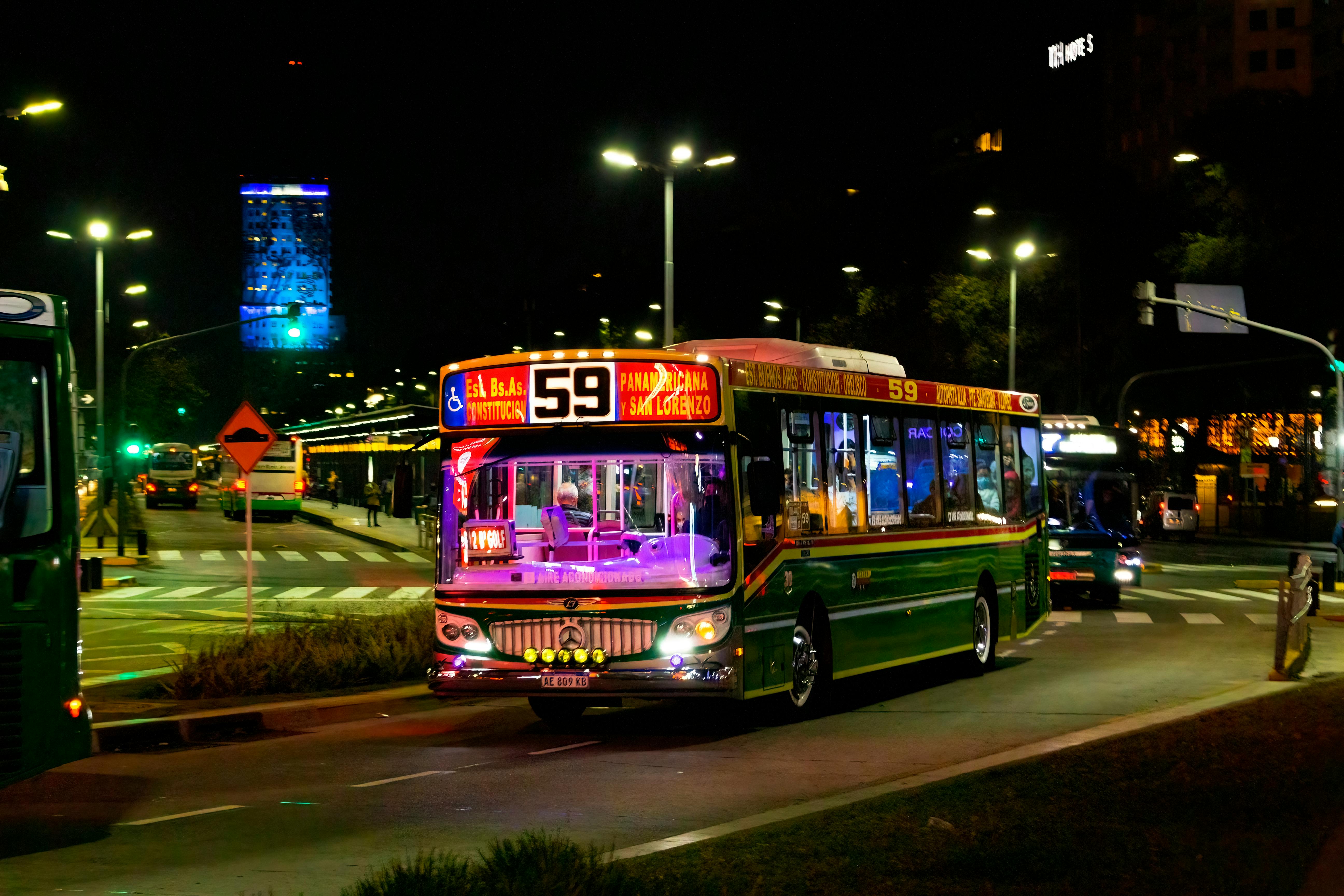 View of a Line 59 Bus Driving on the Streets of Buenos Aires, Argentina ...