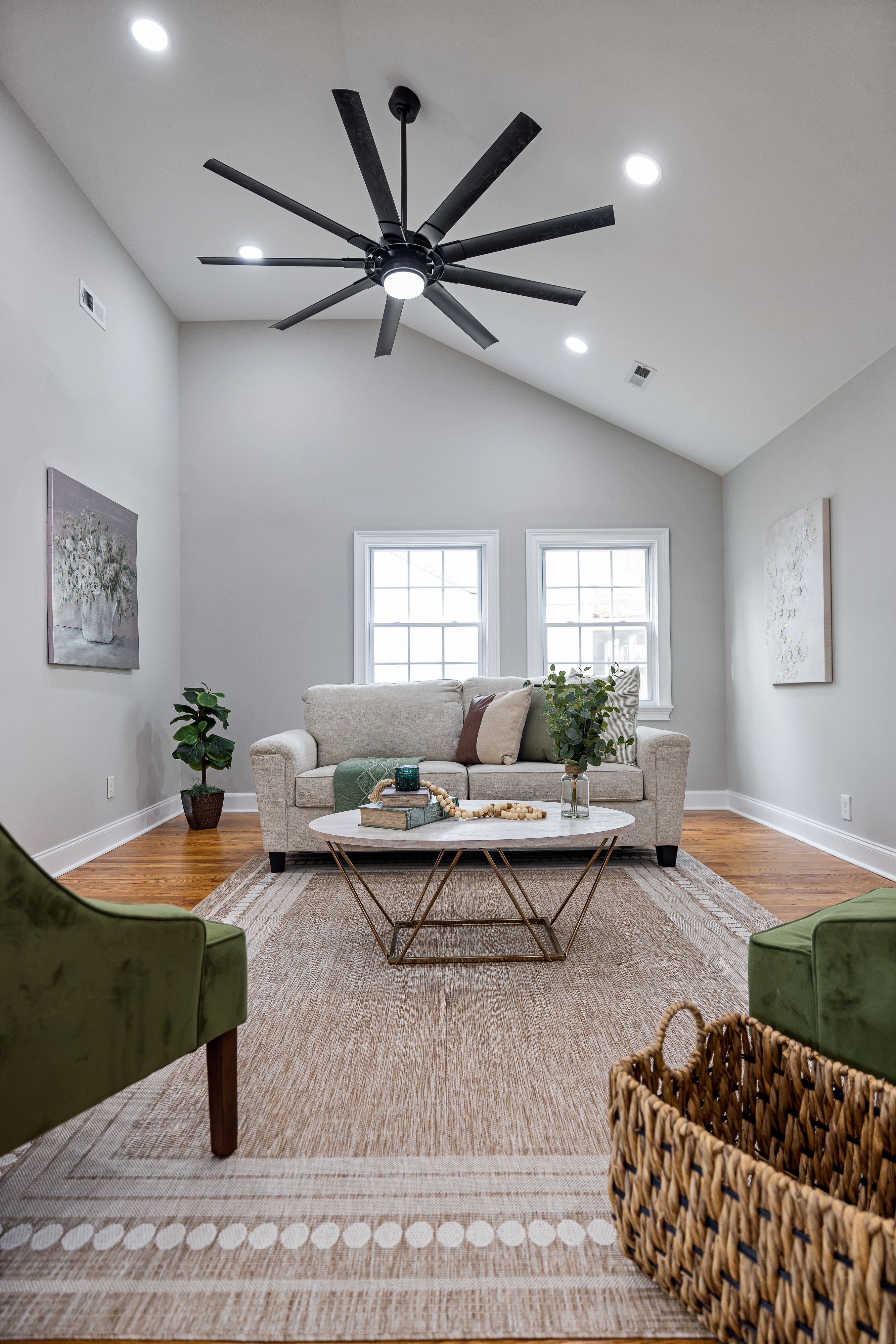 Living Room with Ceiling Fan · Free Stock Photo