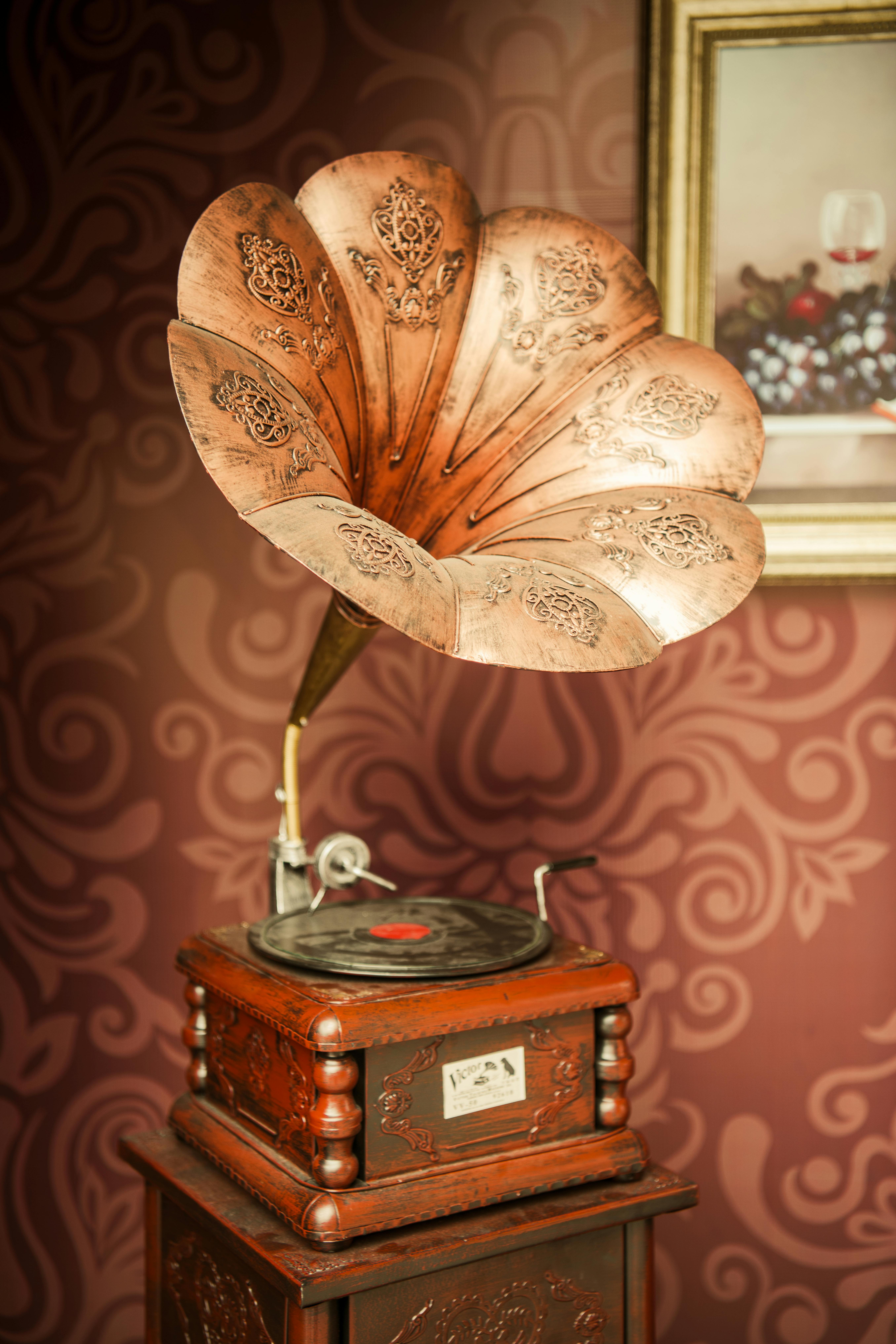 Brown and Black Gramophone · Free Stock Photo