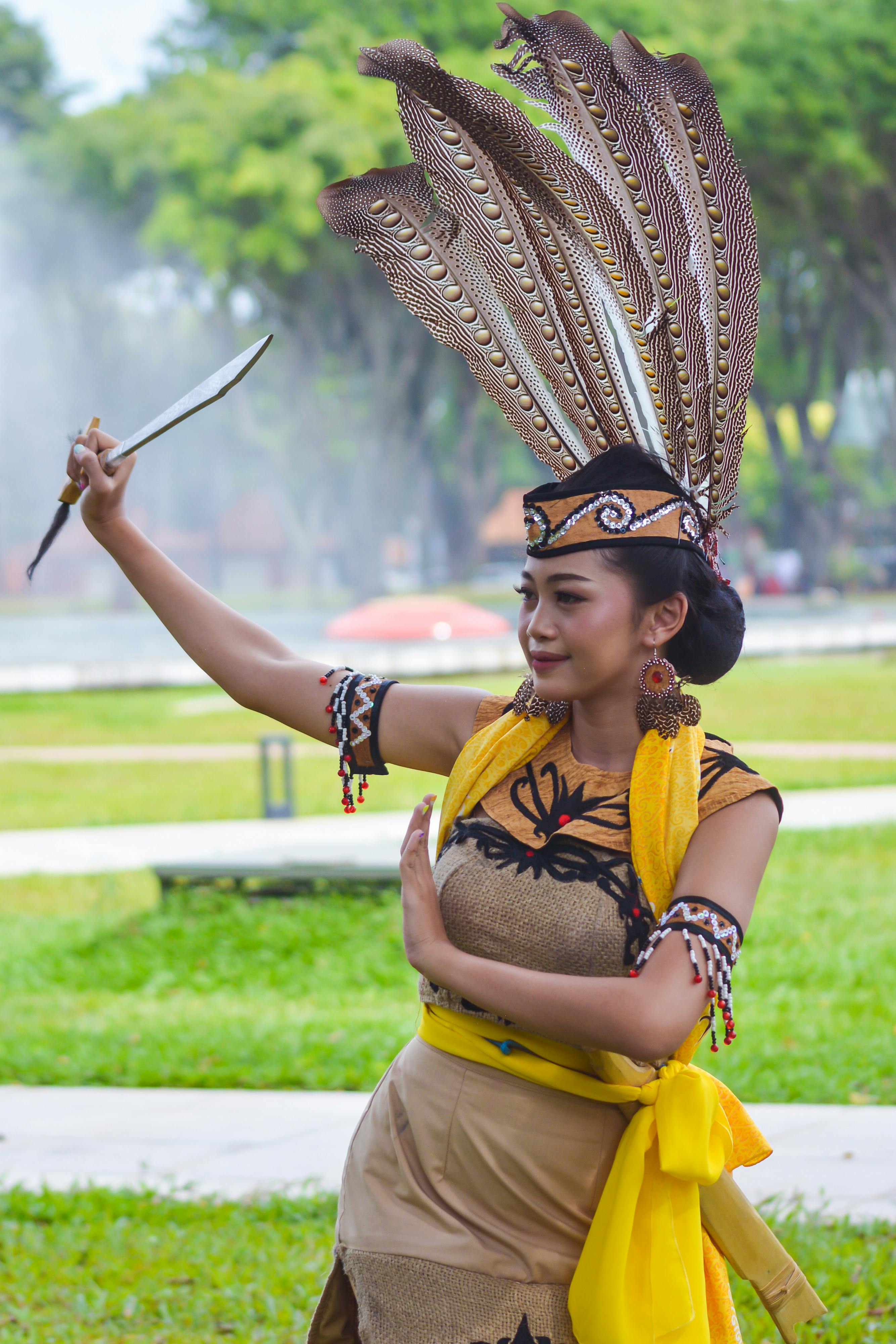 Woman in Traditional Clothing and in Plume · Free Stock Photo