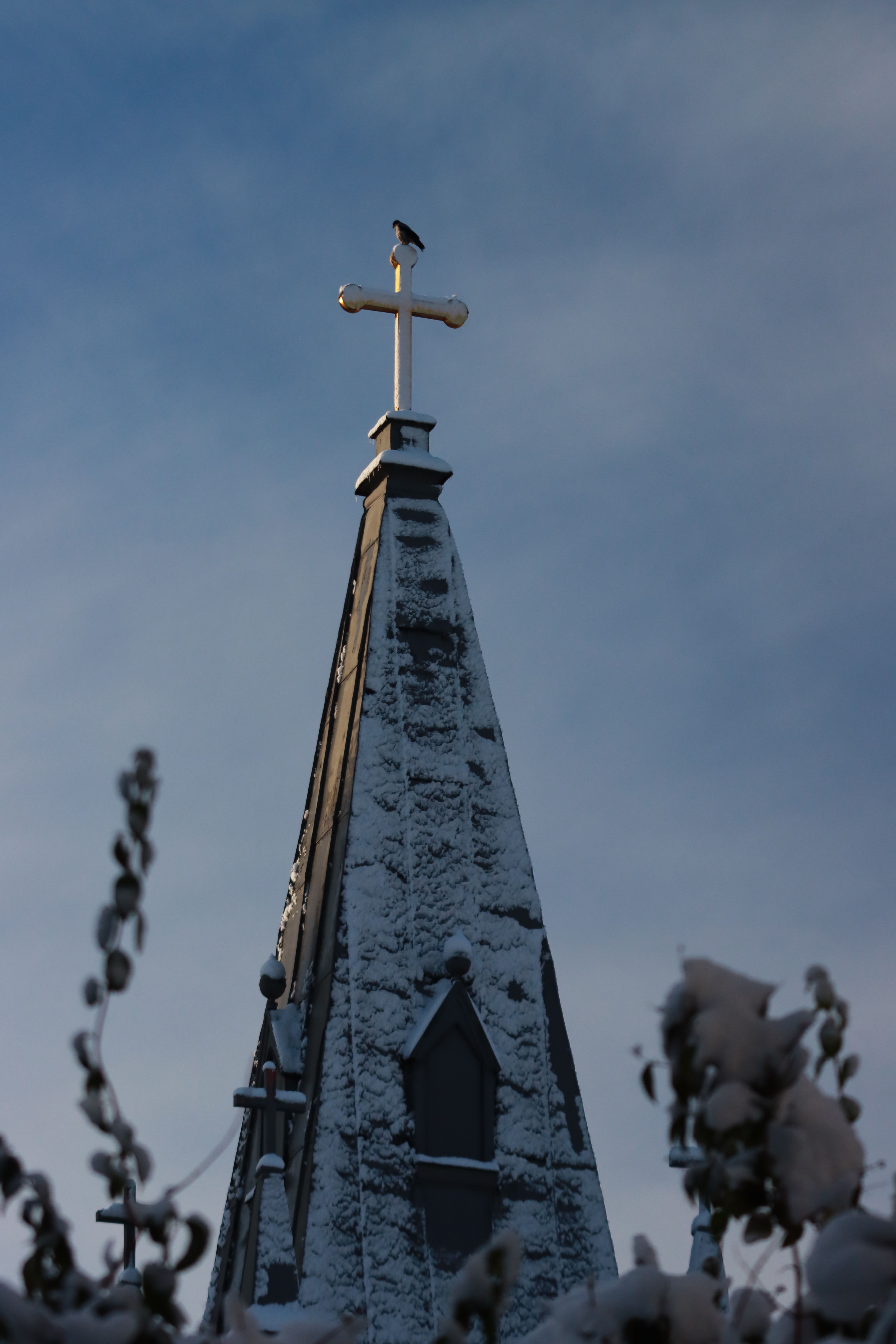 Tower of a Church in Winter · Free Stock Photo