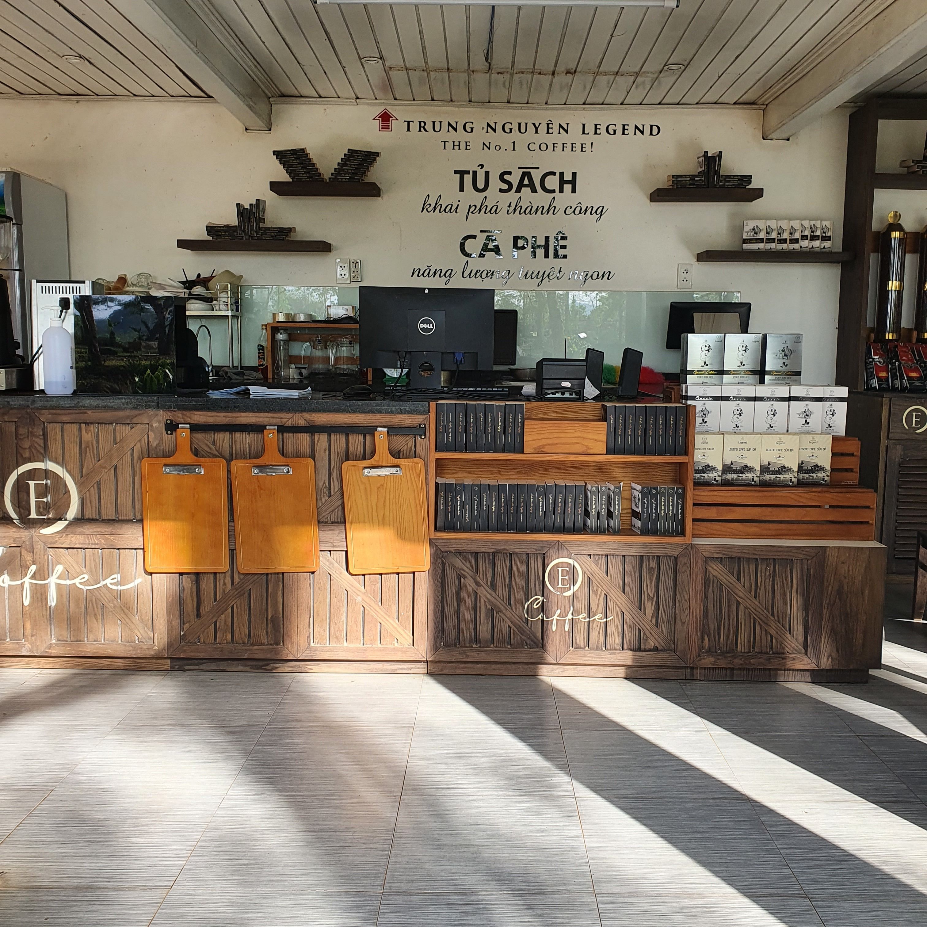 Wooden Counter in Sunny Cafe · Free Stock Photo