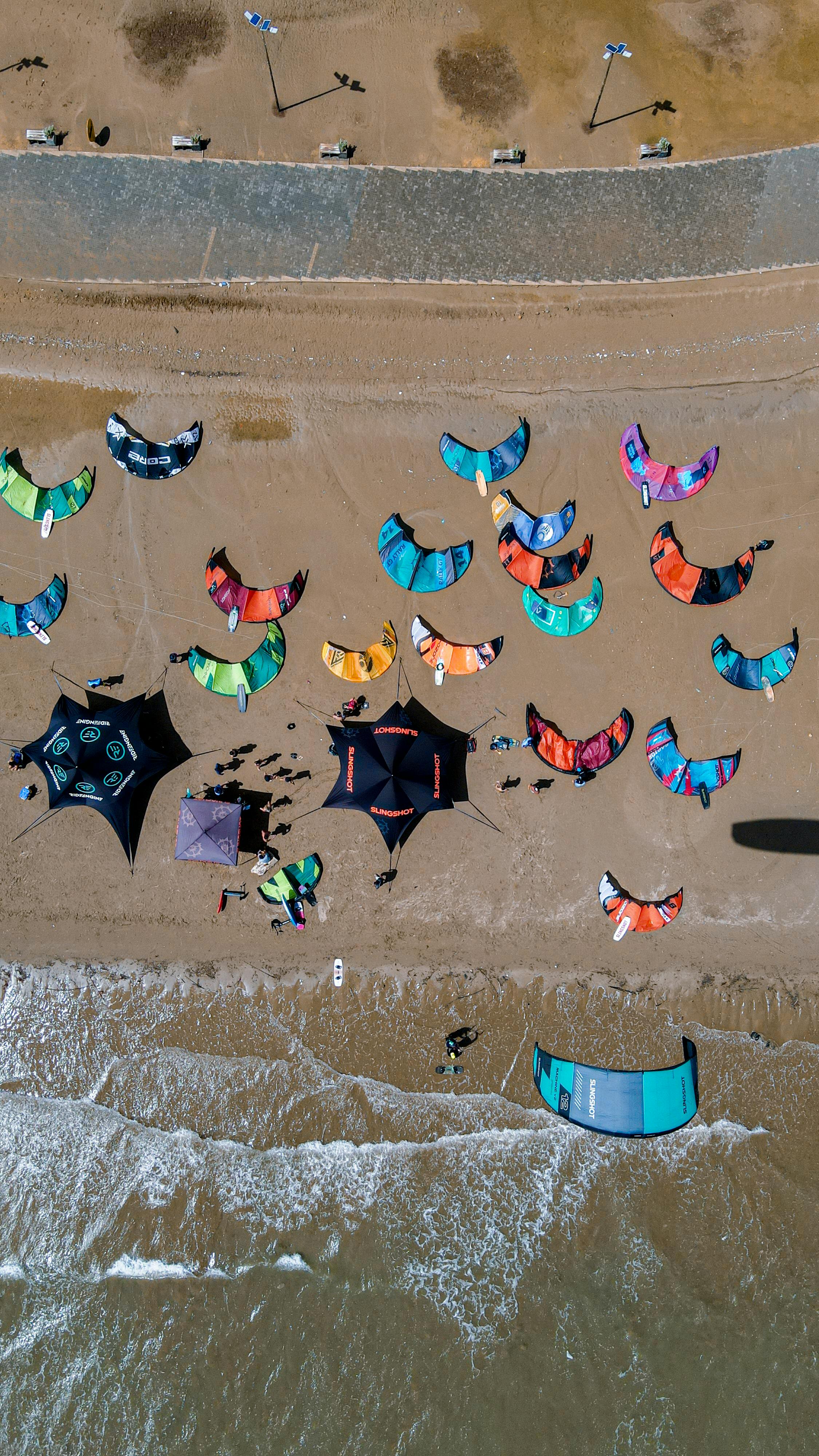 Parachutes on a Beach · Free Stock Photo