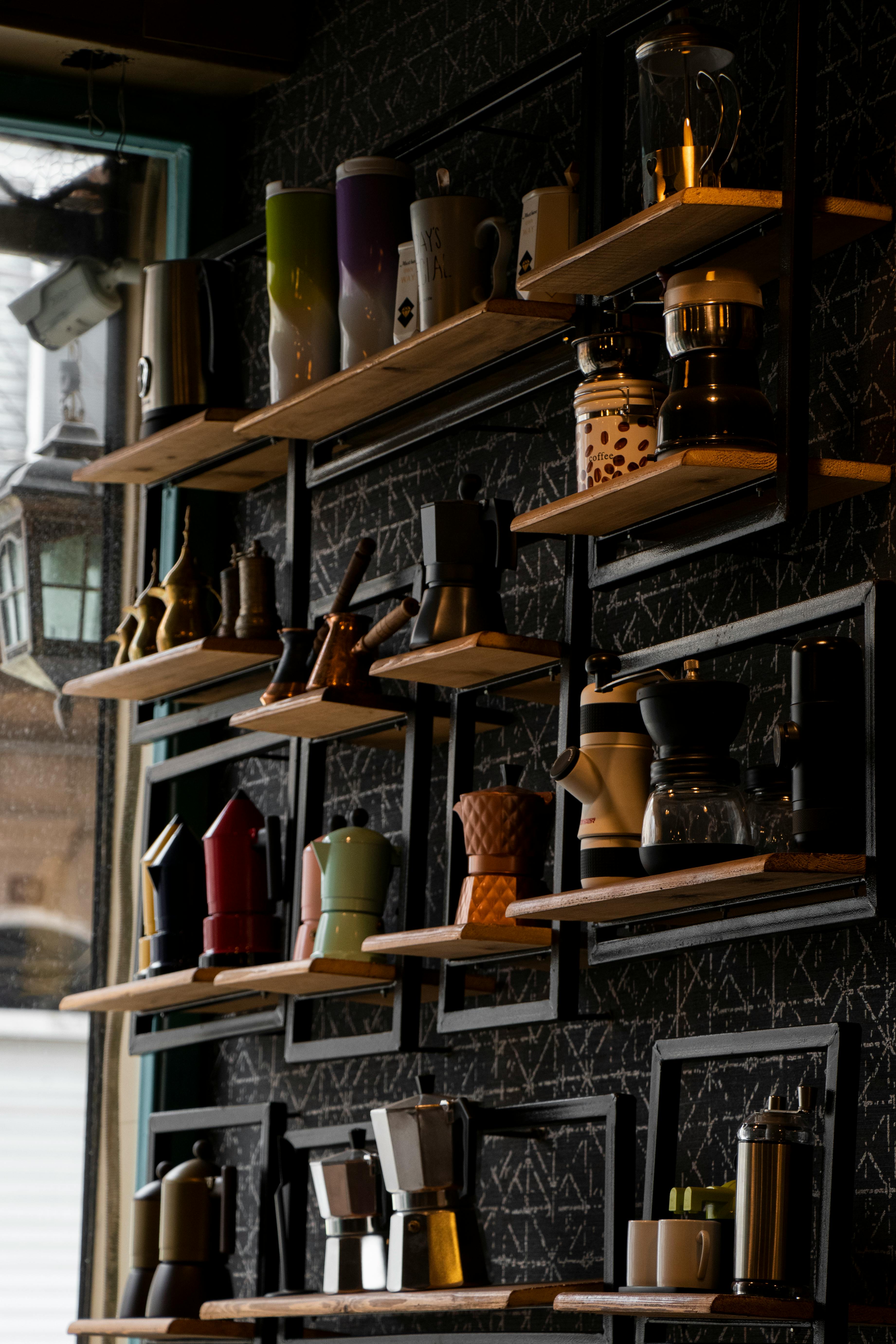 Coffee Makers on Shelves · Free Stock Photo