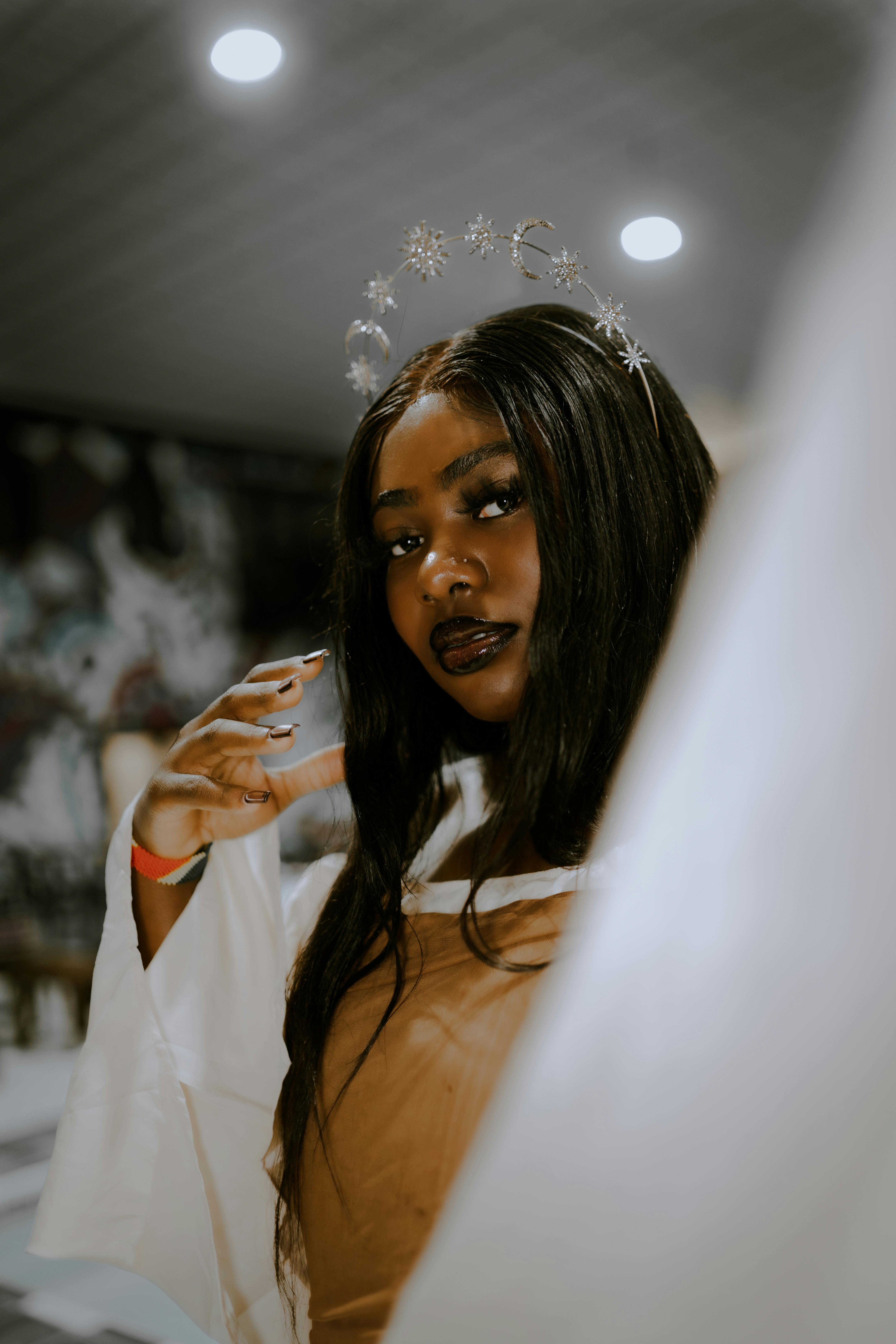 Woman Wearing Halo Headband · Free Stock Photo