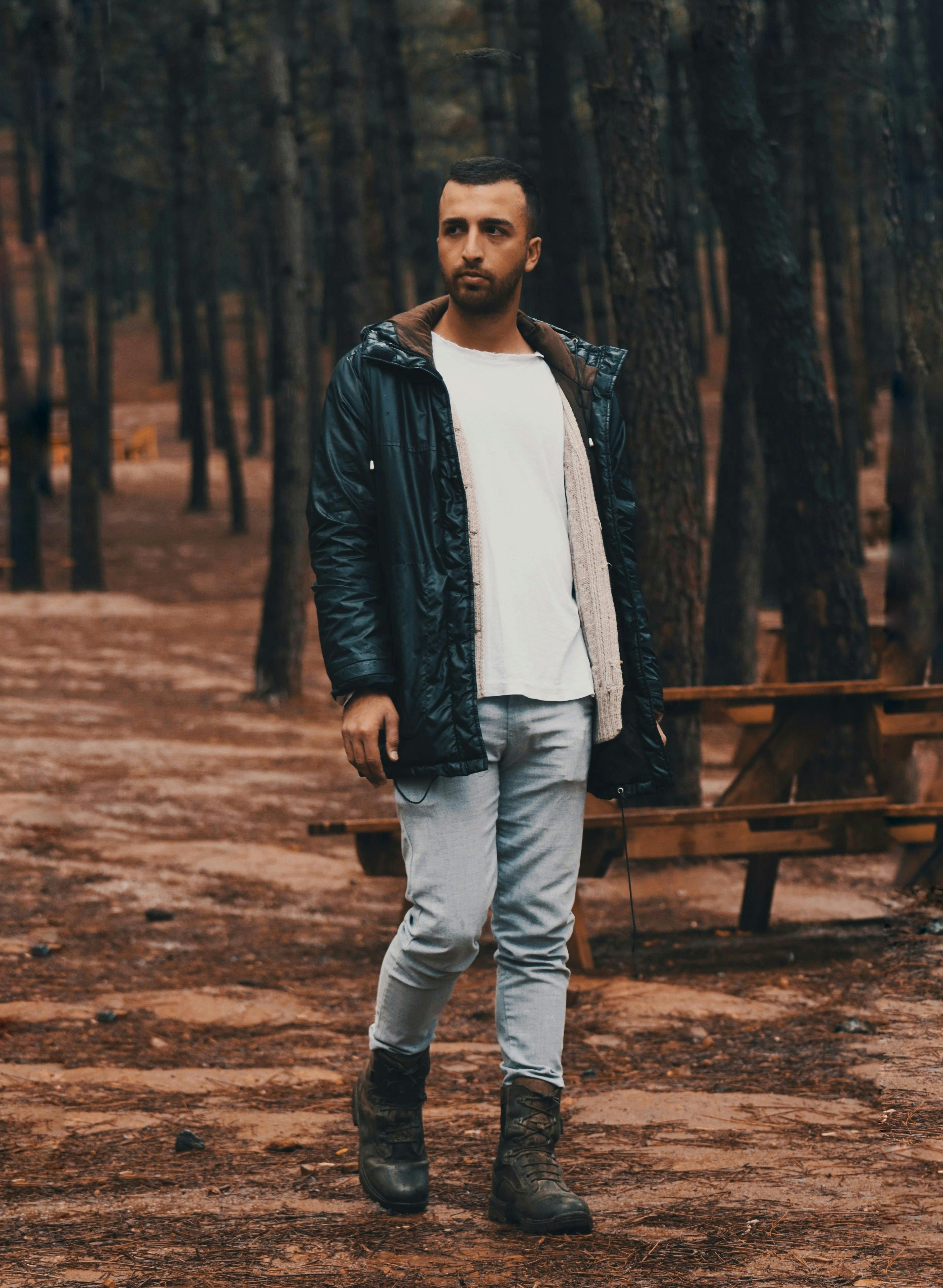 A Man Standing Wearing Leather Jacket · Free Stock Photo