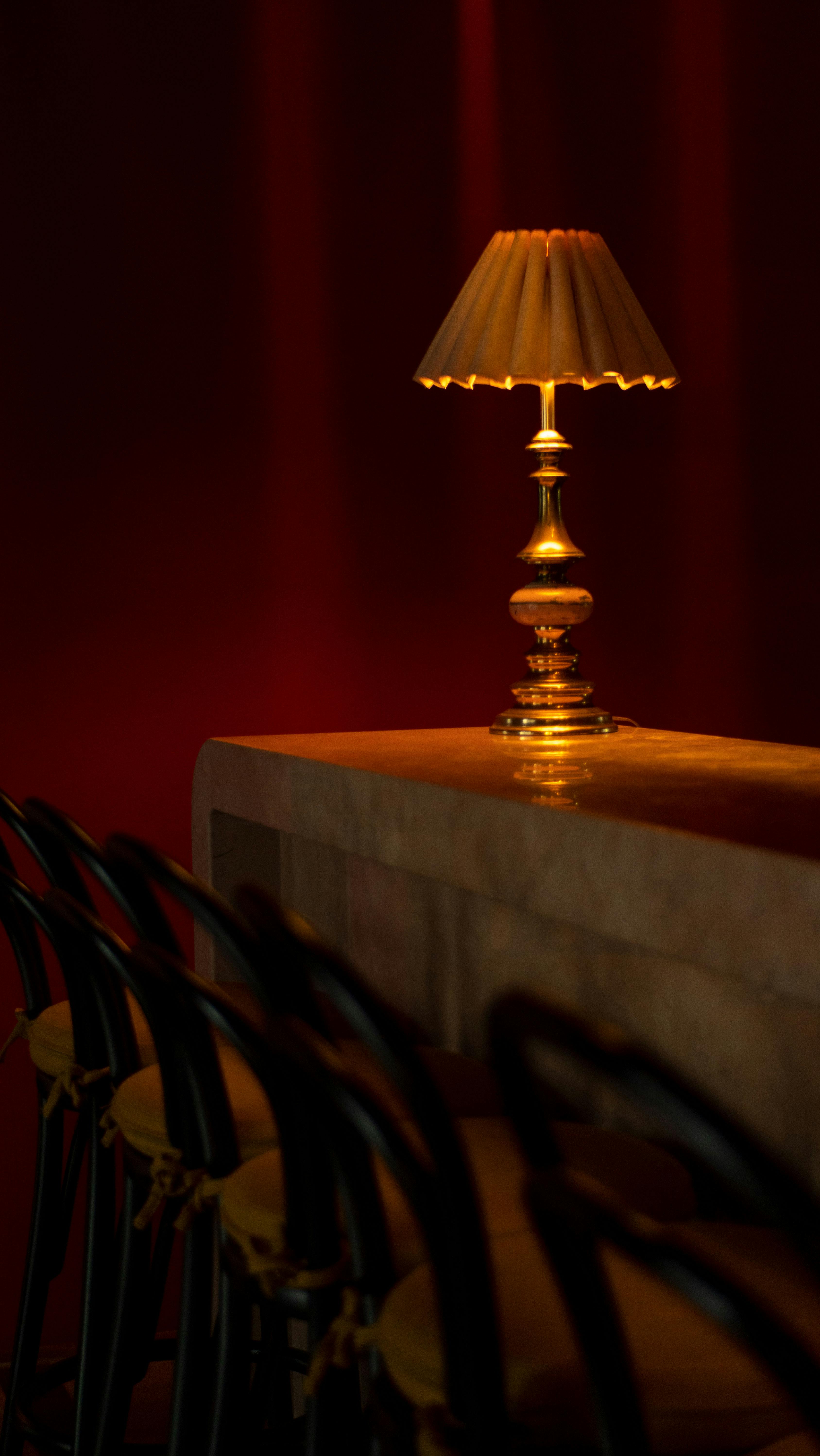 A Gold Lamp Shade on the Table · Free Stock Photo