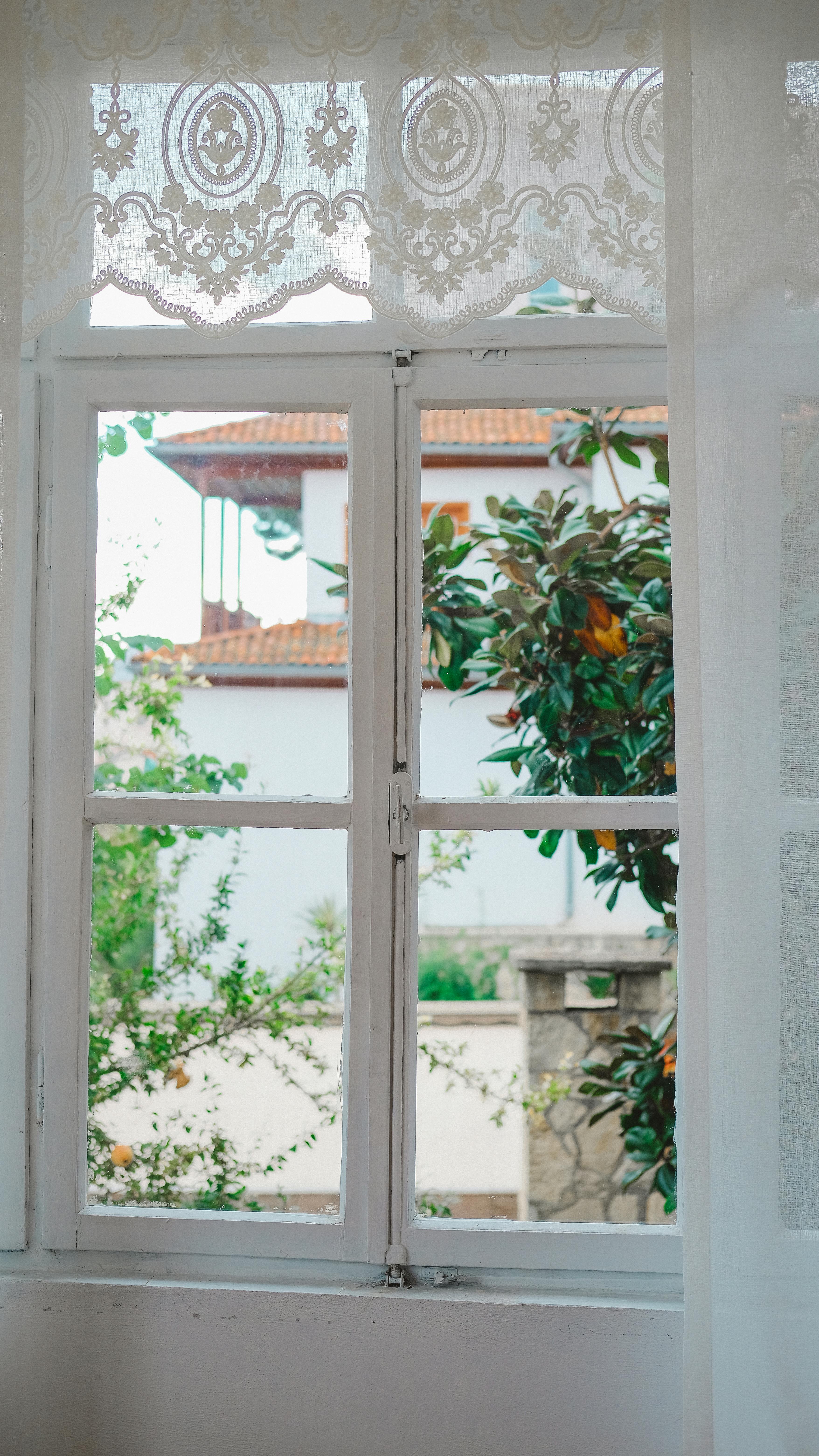 Rustic House Window with Curtains · Free Stock Photo